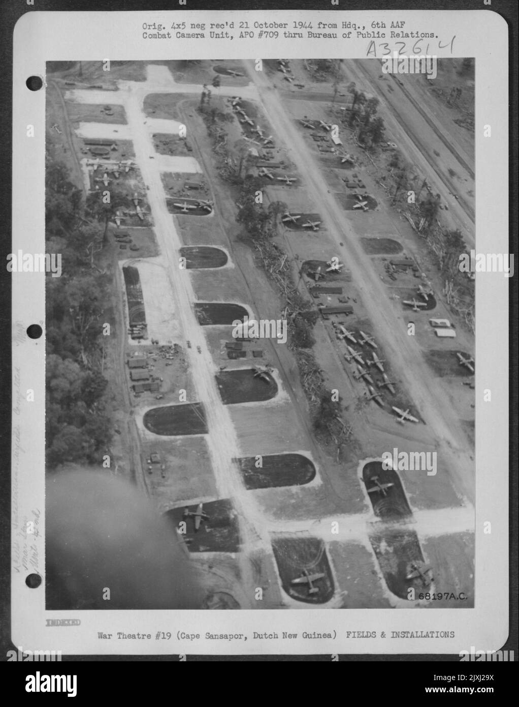 Aerial view of completed Mar Strip near Cape Sansapor on the Dutch New ...