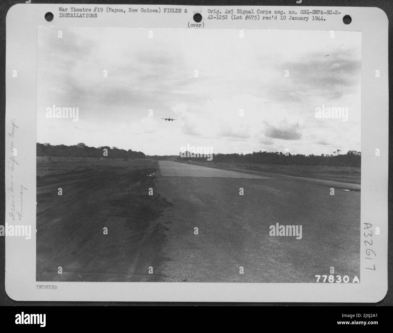 Laloki Airdrome looking Northwest along runway near Port Moresby, Papua ...