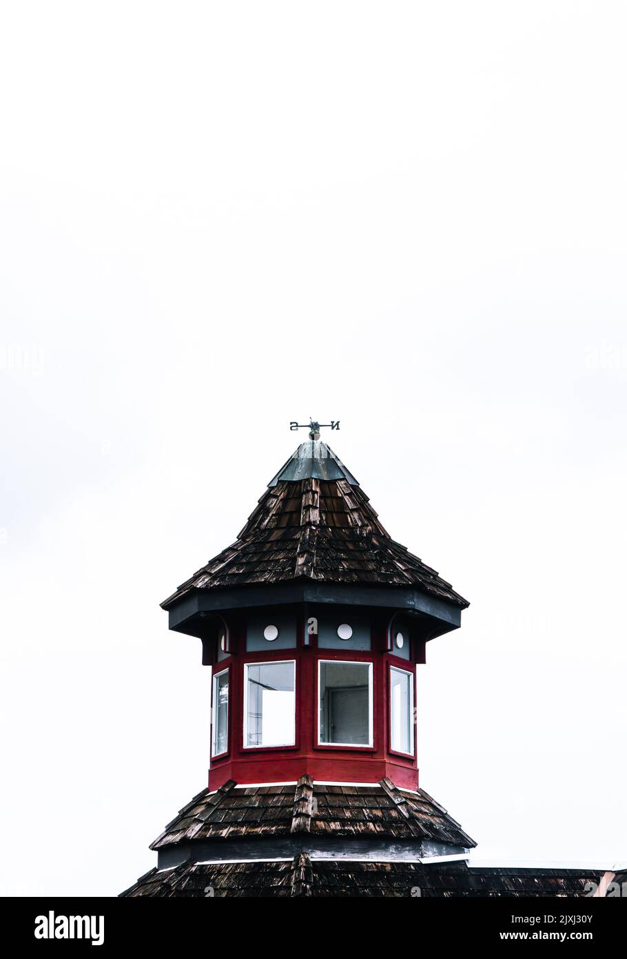 A vertical shot of octagonal roof extension of a building on Vancouver ...