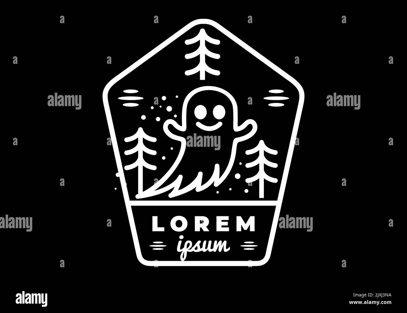 Black and white color of flying ghost vector illustration Stock Vector ...