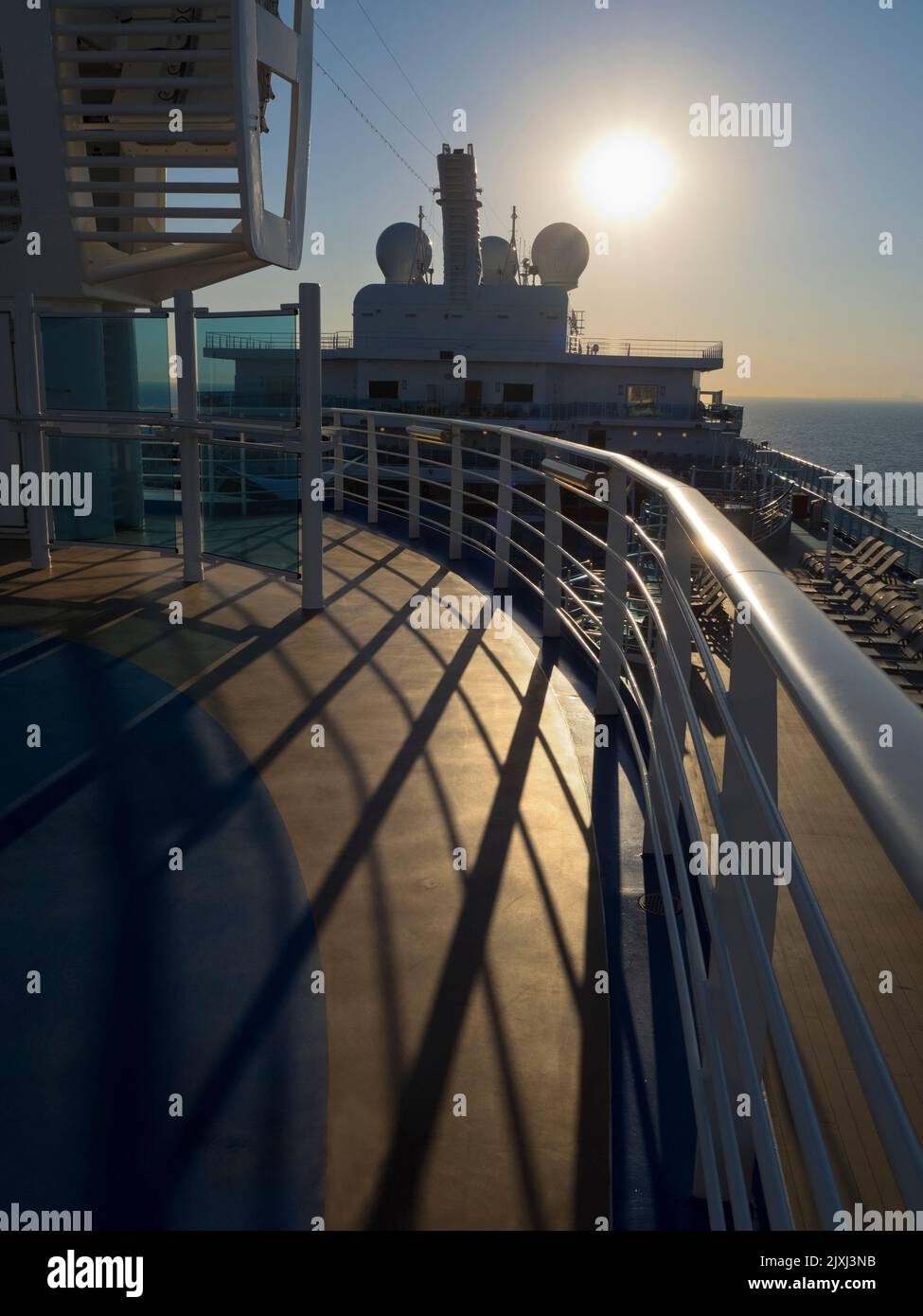 Looking across from the running track of a cruise ship on the North Sea ...
