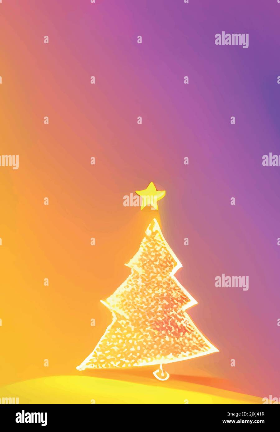 Christmas tree on golden background Stock Vector Images - Alamy