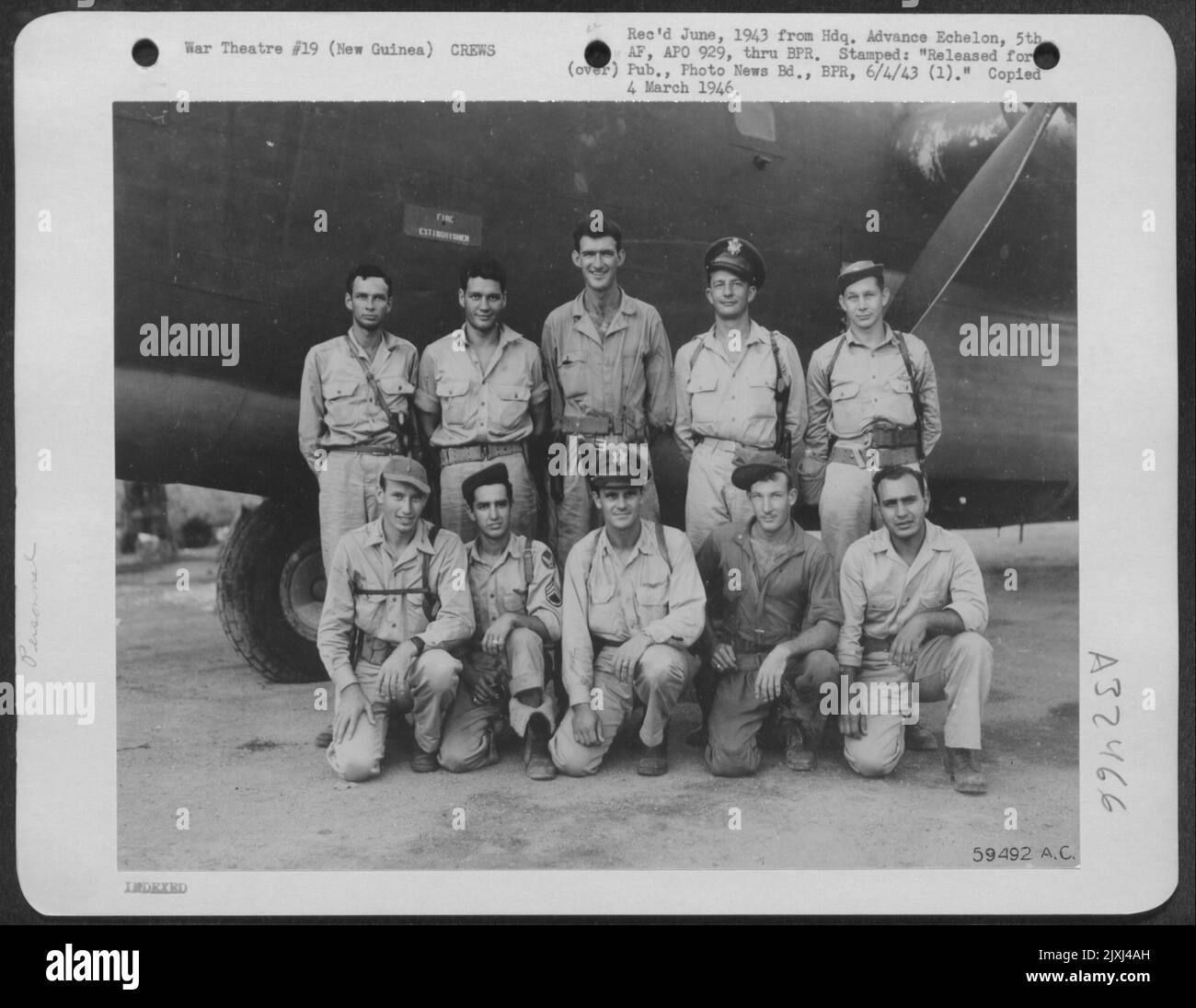 Crew members of one of the planes of a squadron which accomplished the ...