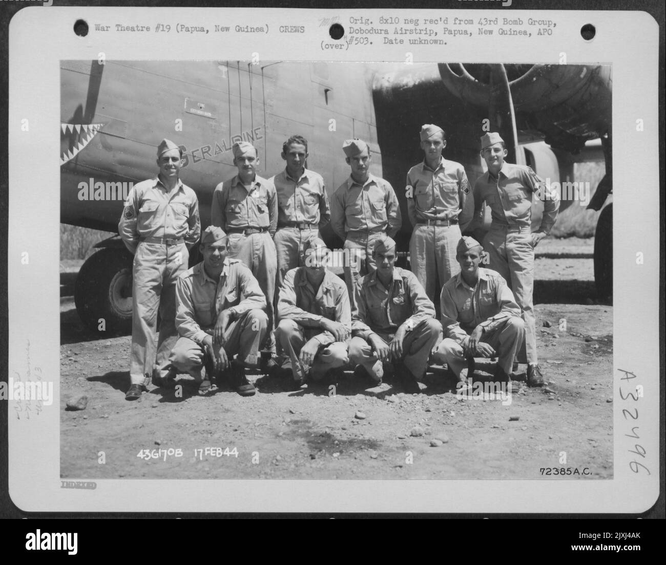 A crew of the 43rd Bomb Group poses by their Consolidated B-24 ...
