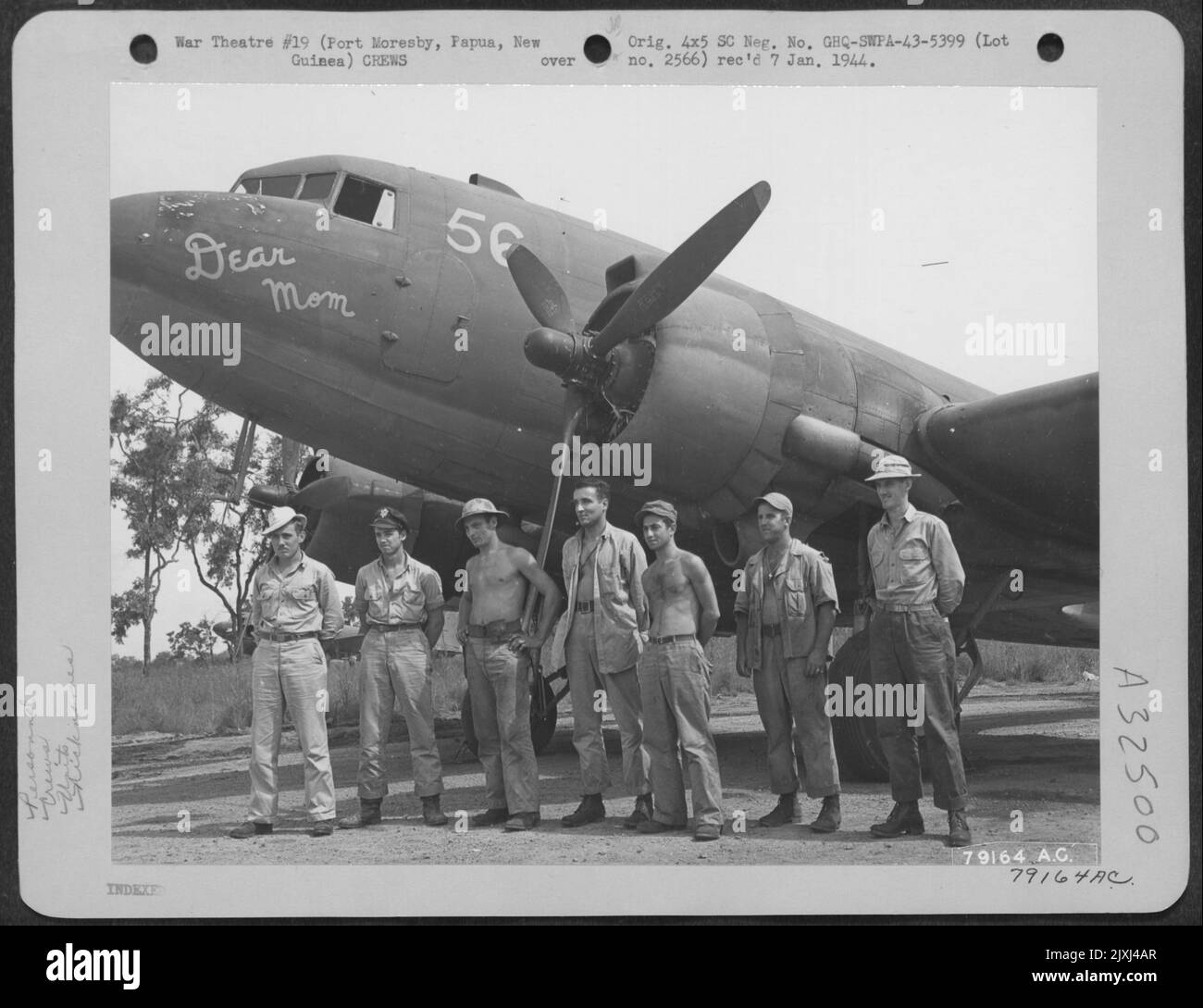 C-47 transport plane, "Dear Mom" and its crew from the 6th Troop ...