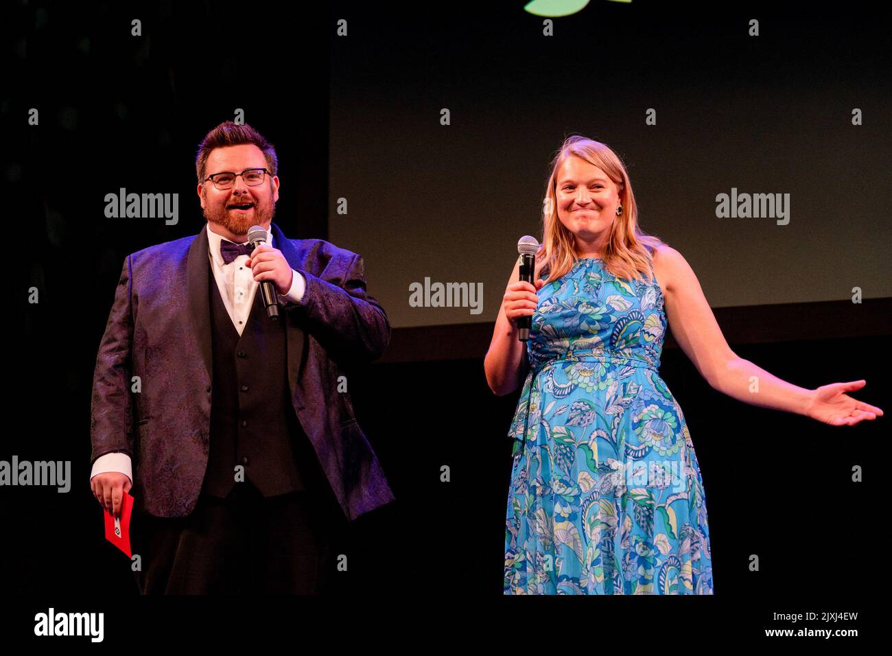 (L-R) Thomas Ridgewell and Saskia Vanell at Buffer Festival Gala ...