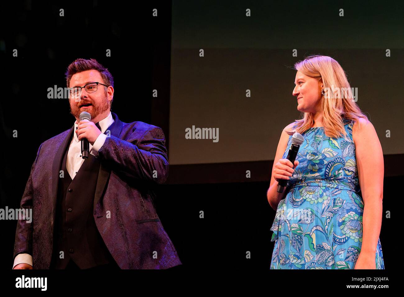 (L-R) Thomas Ridgewell and Saskia Vanell at Buffer Festival Gala ...