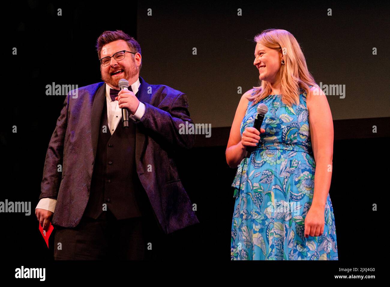 (L-R) Thomas Ridgewell and Saskia Vanell at Buffer Festival Gala ...