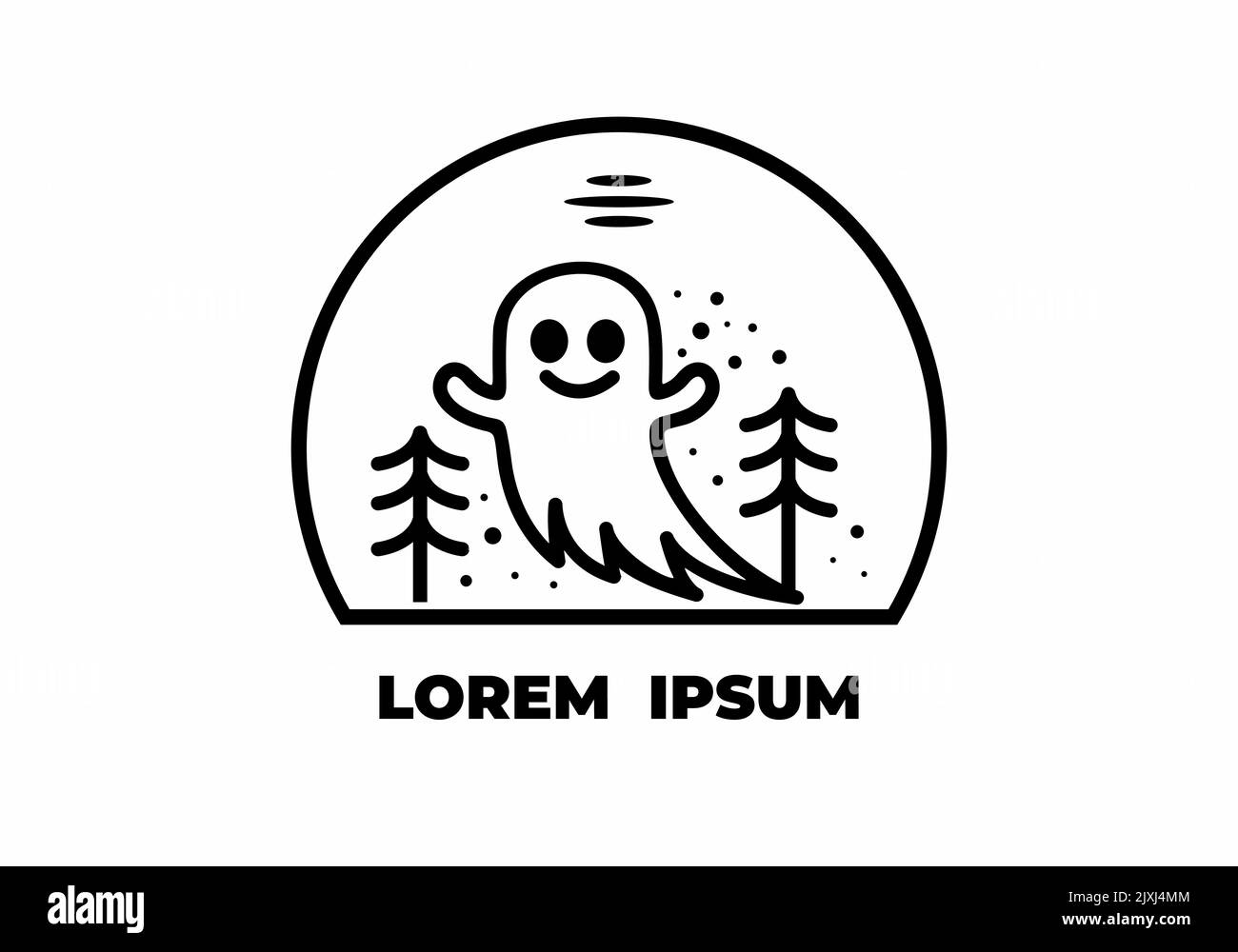 Black and white color of flying ghost vector illustration Stock Vector ...