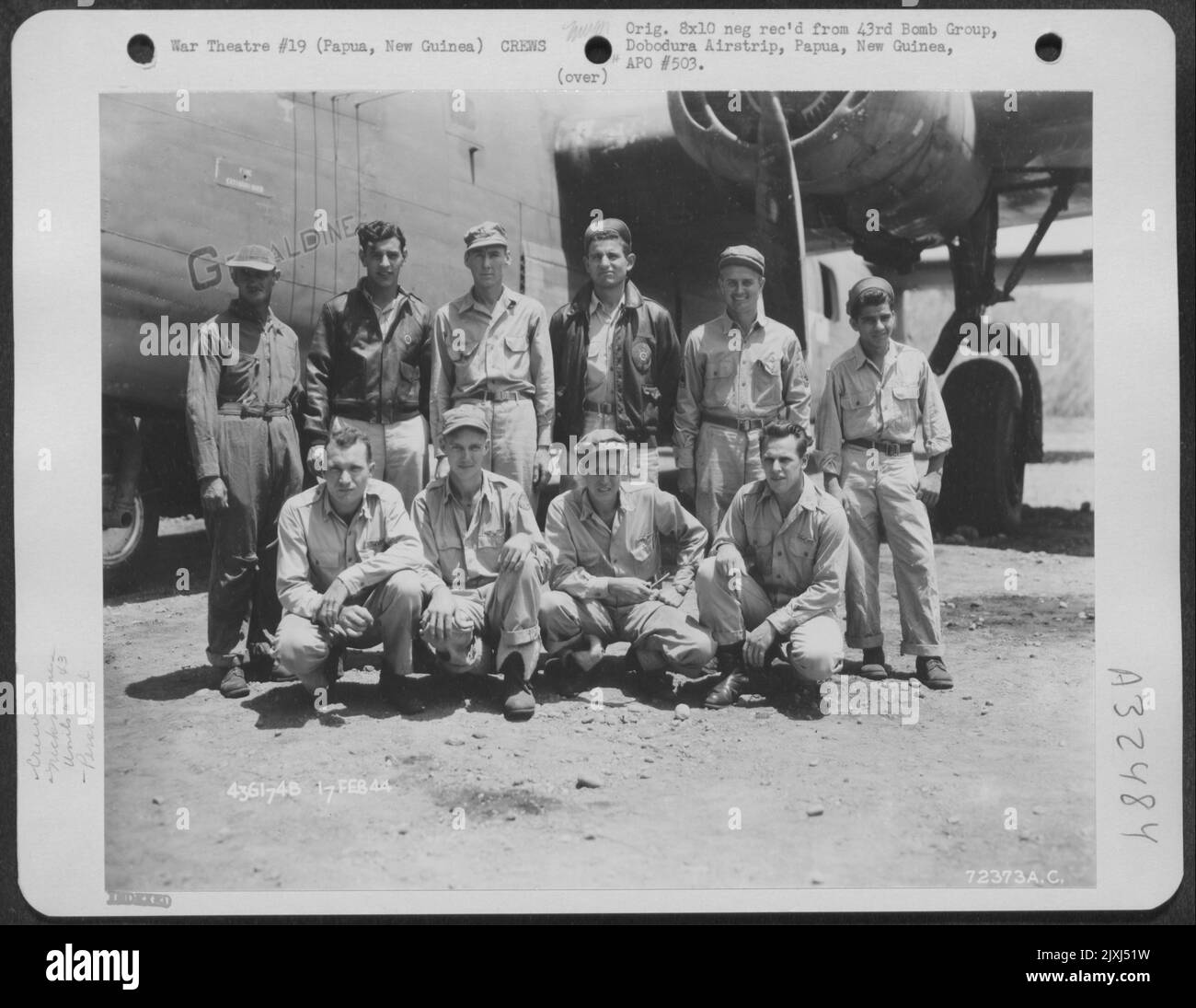 Captain Sausville and crew of the 65th Bomb Squadron, 43rd Bomb Group ...
