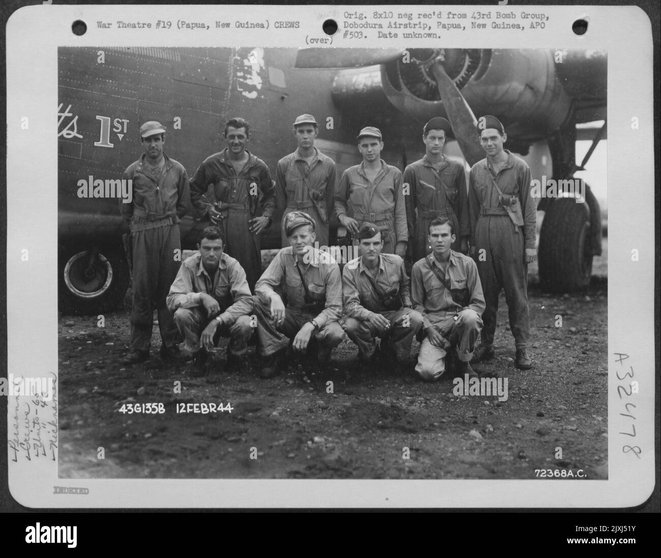 Major McDonnell and crew of the 65th Bomb Squadron, 43rd Bomb Group ...