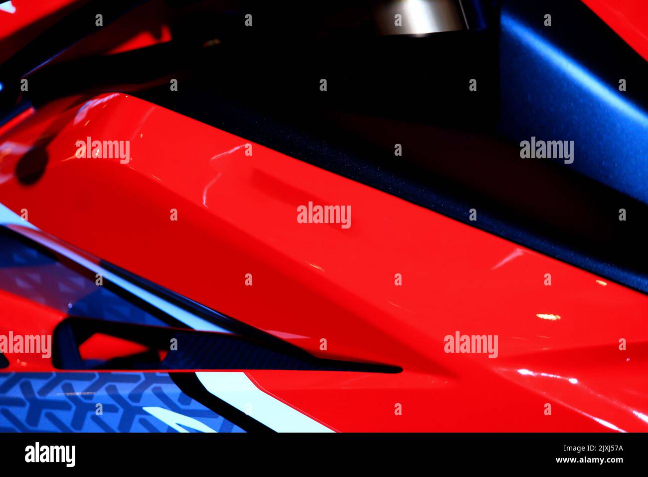 Racing motorcycle wrap red black. Custom illustrated vehicle stripe ...