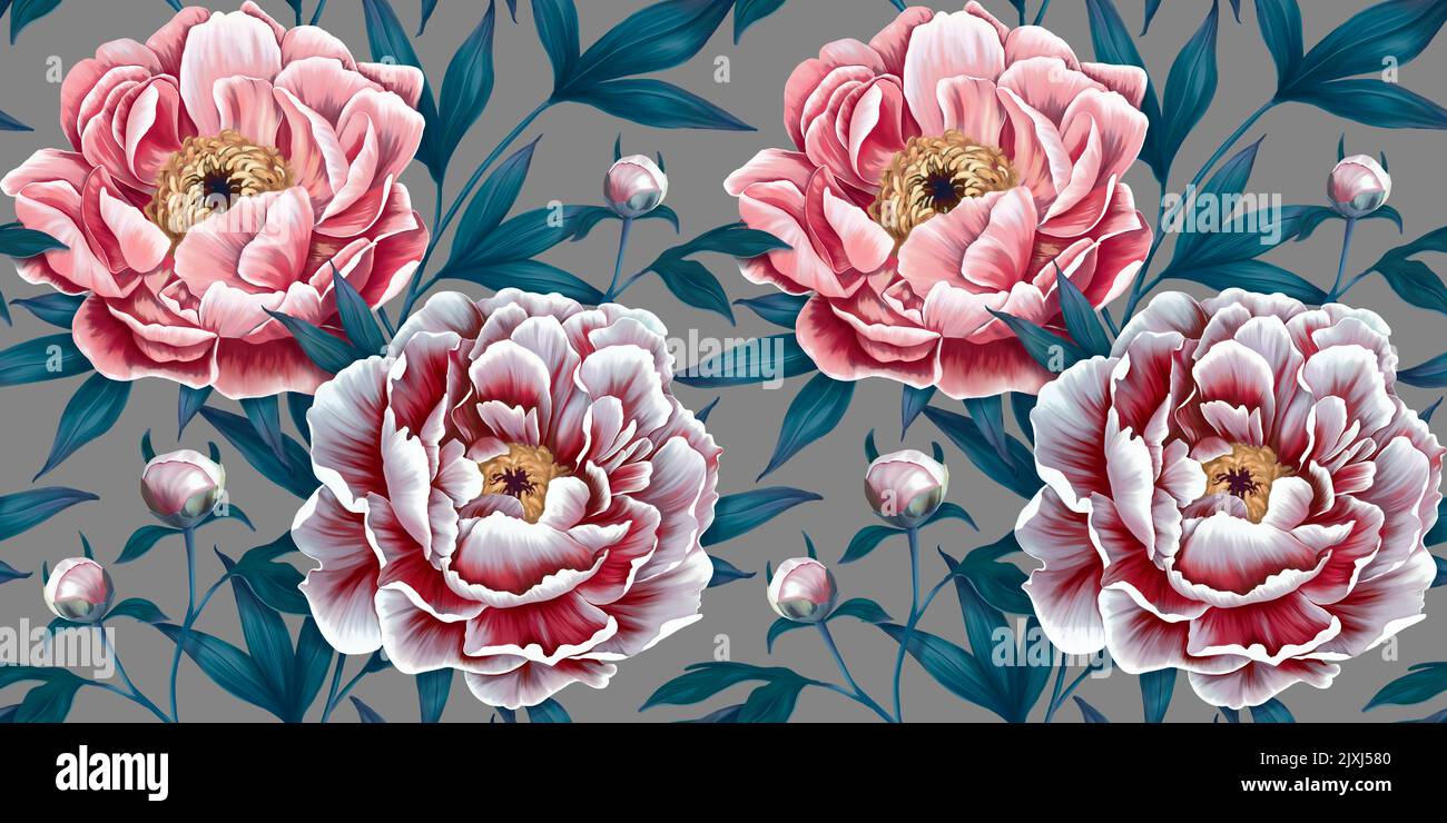 Floral seamless grunge pattern hi-res stock photography and images - Alamy