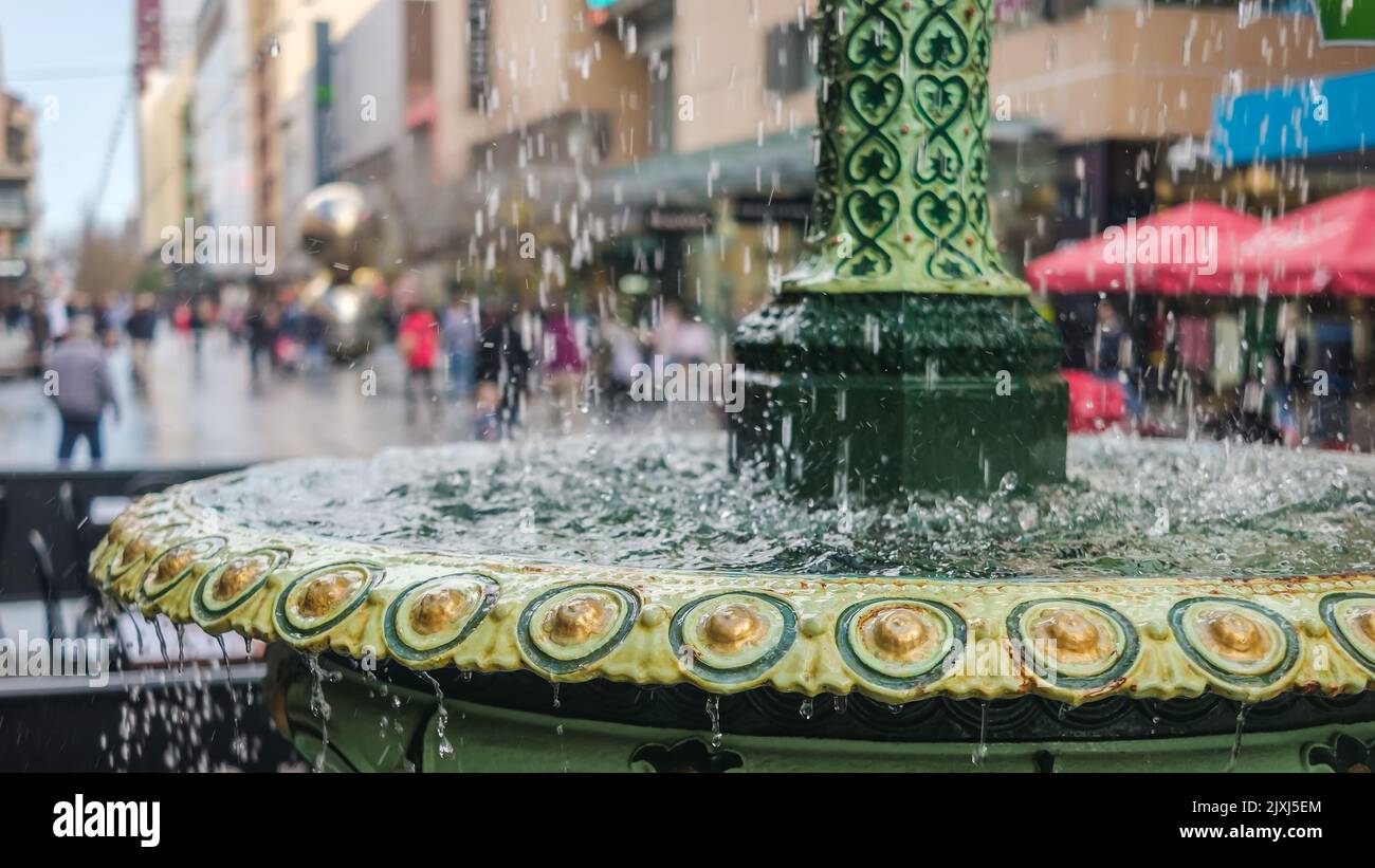 Close-up view of Adelaide Arcade fountain at Rundle Mall, South ...