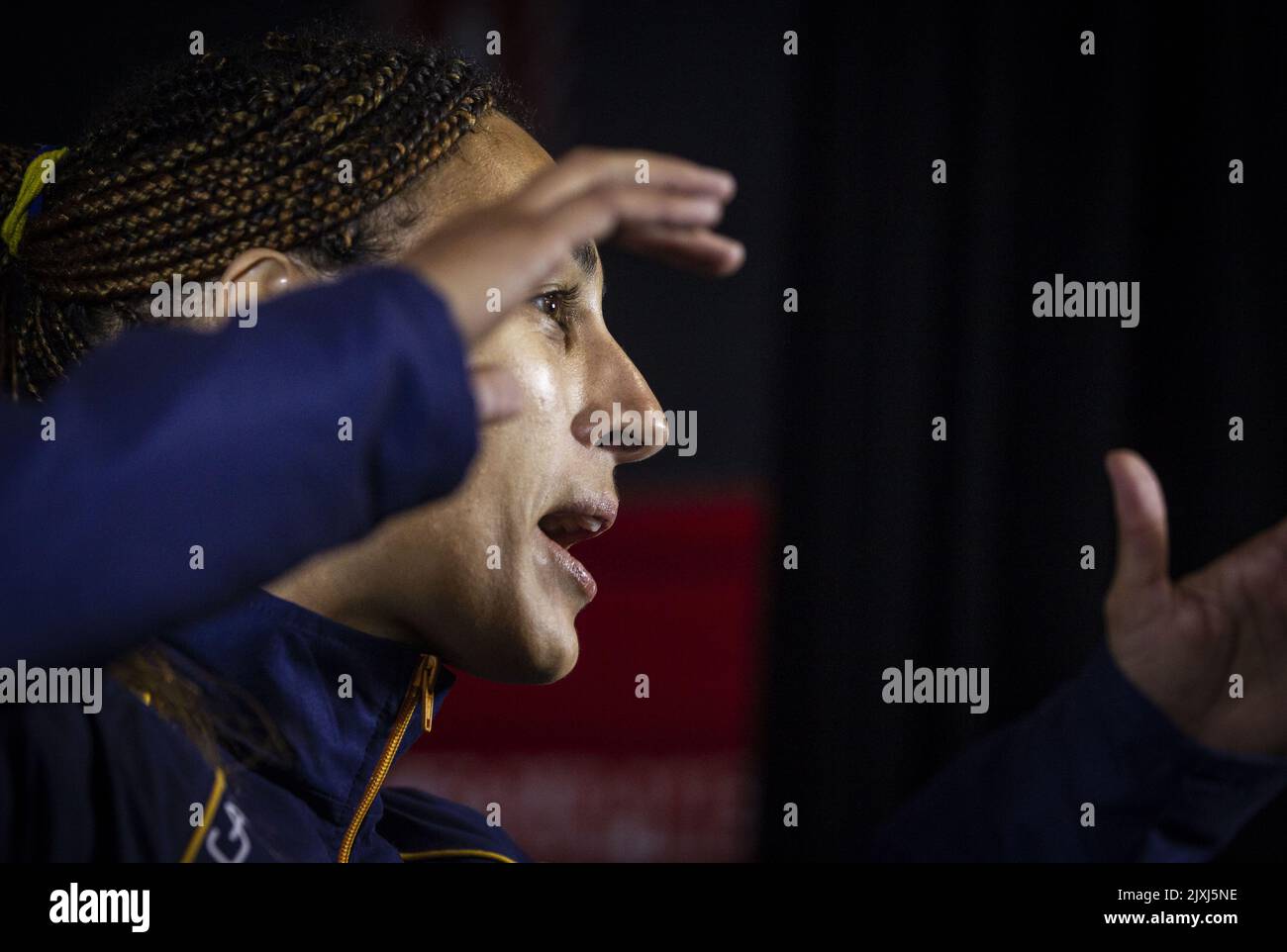 Erena Mikaere of the Lightning before the Round 10 Super Netball match ...