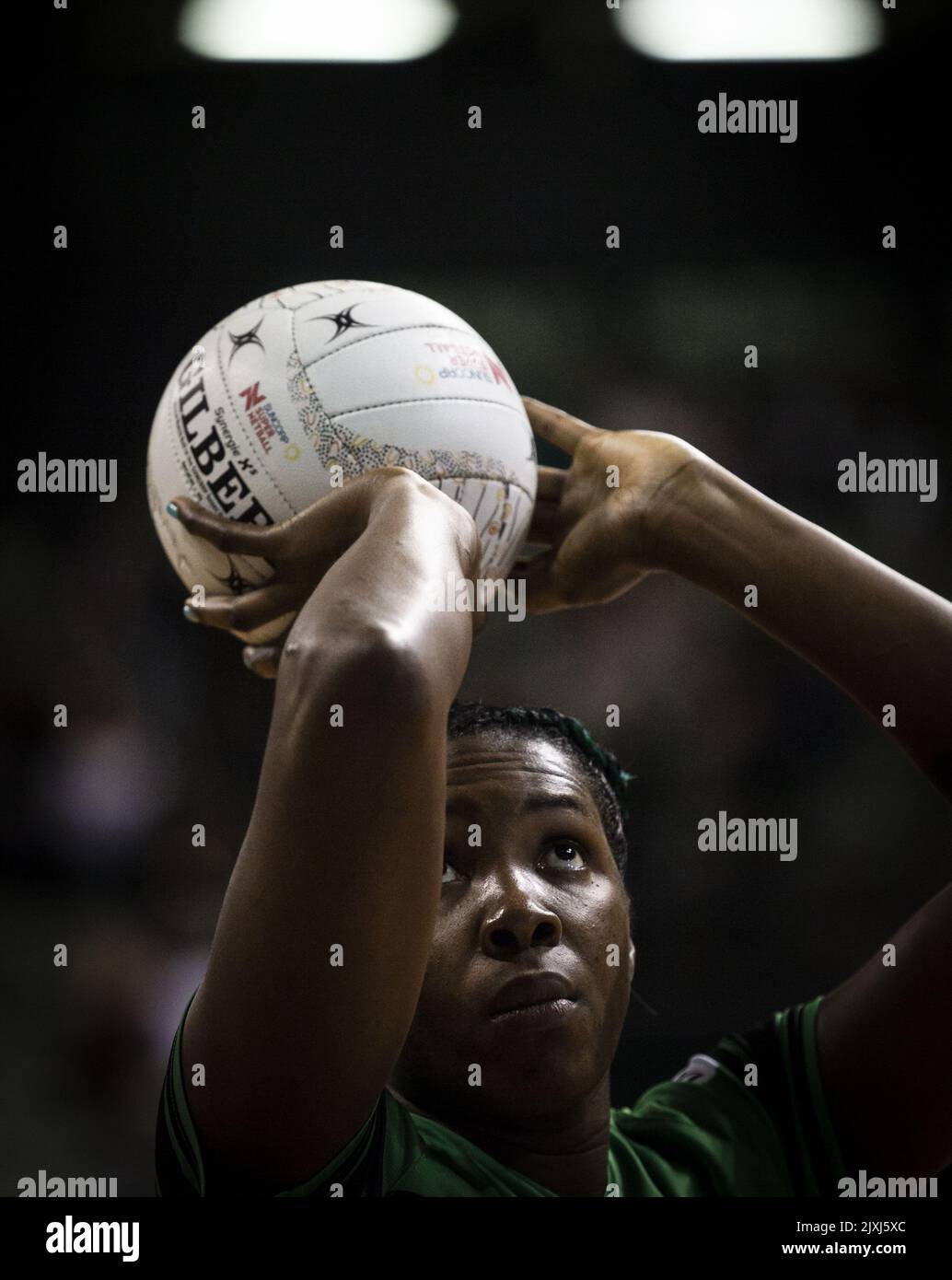 Jhaniele Fowler of the West Coast Fever during the Round 10 Super ...
