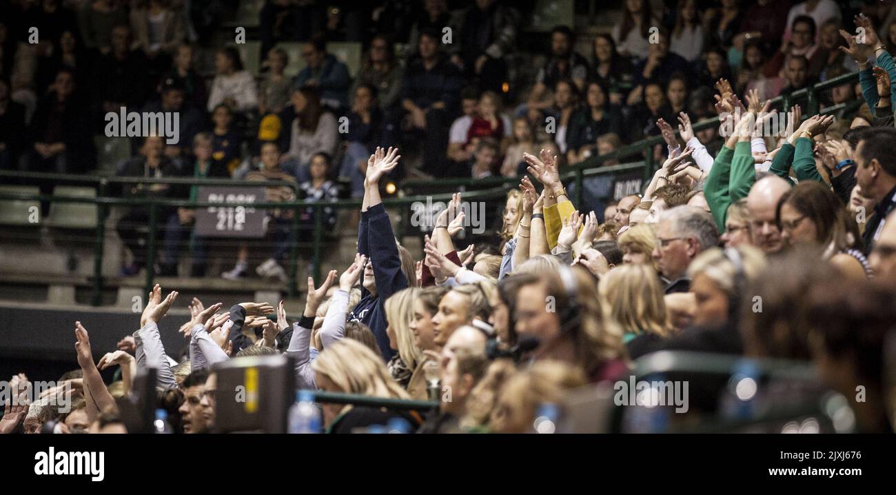 The crowd cheer during the Round 10 Super Netball match between the ...