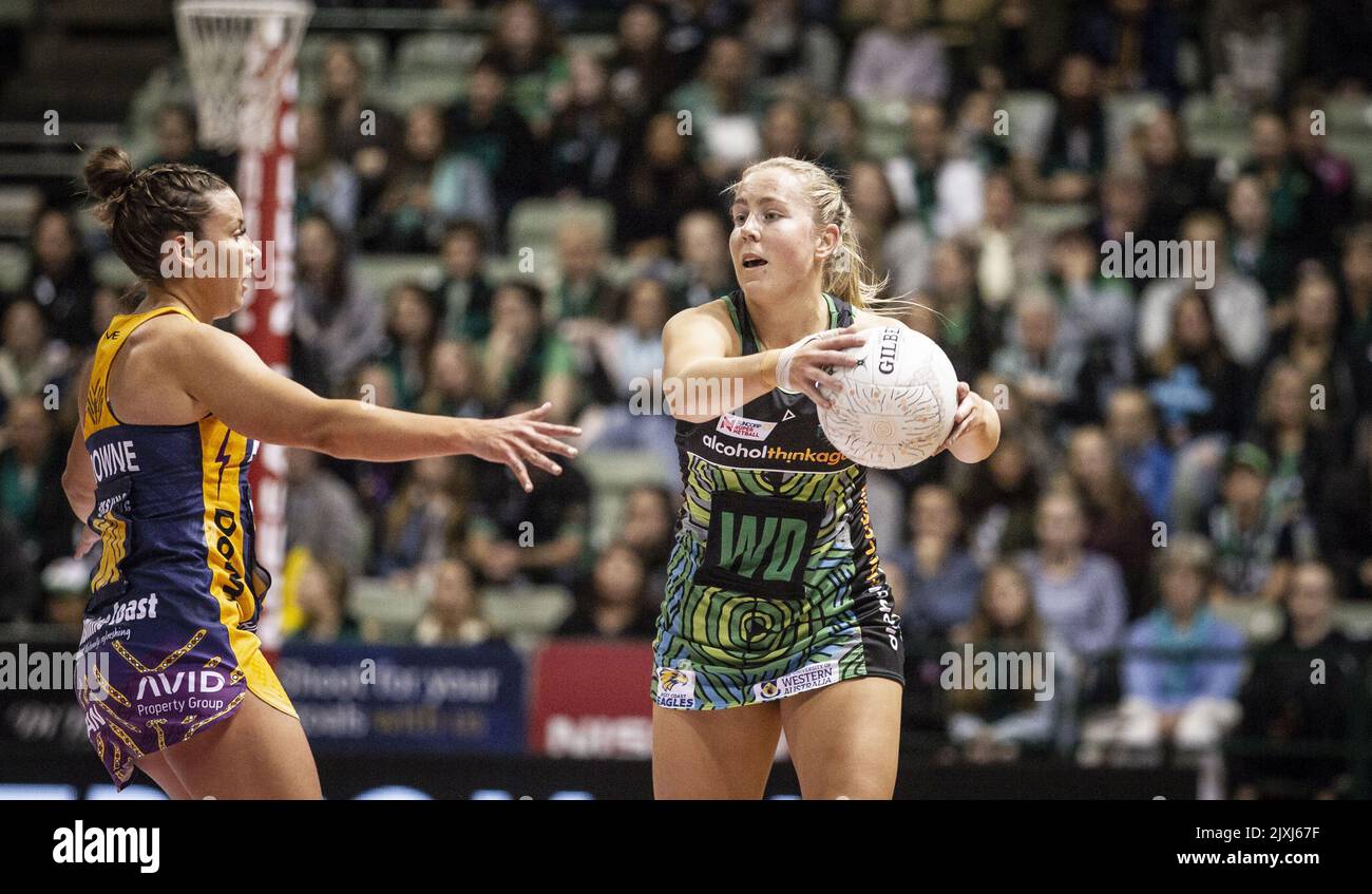 Jessica Anstiss of the West Coast Fever during the Round 10 Super ...