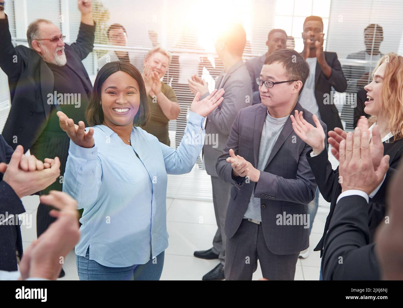 large international business team celebrating their success Stock Photo ...