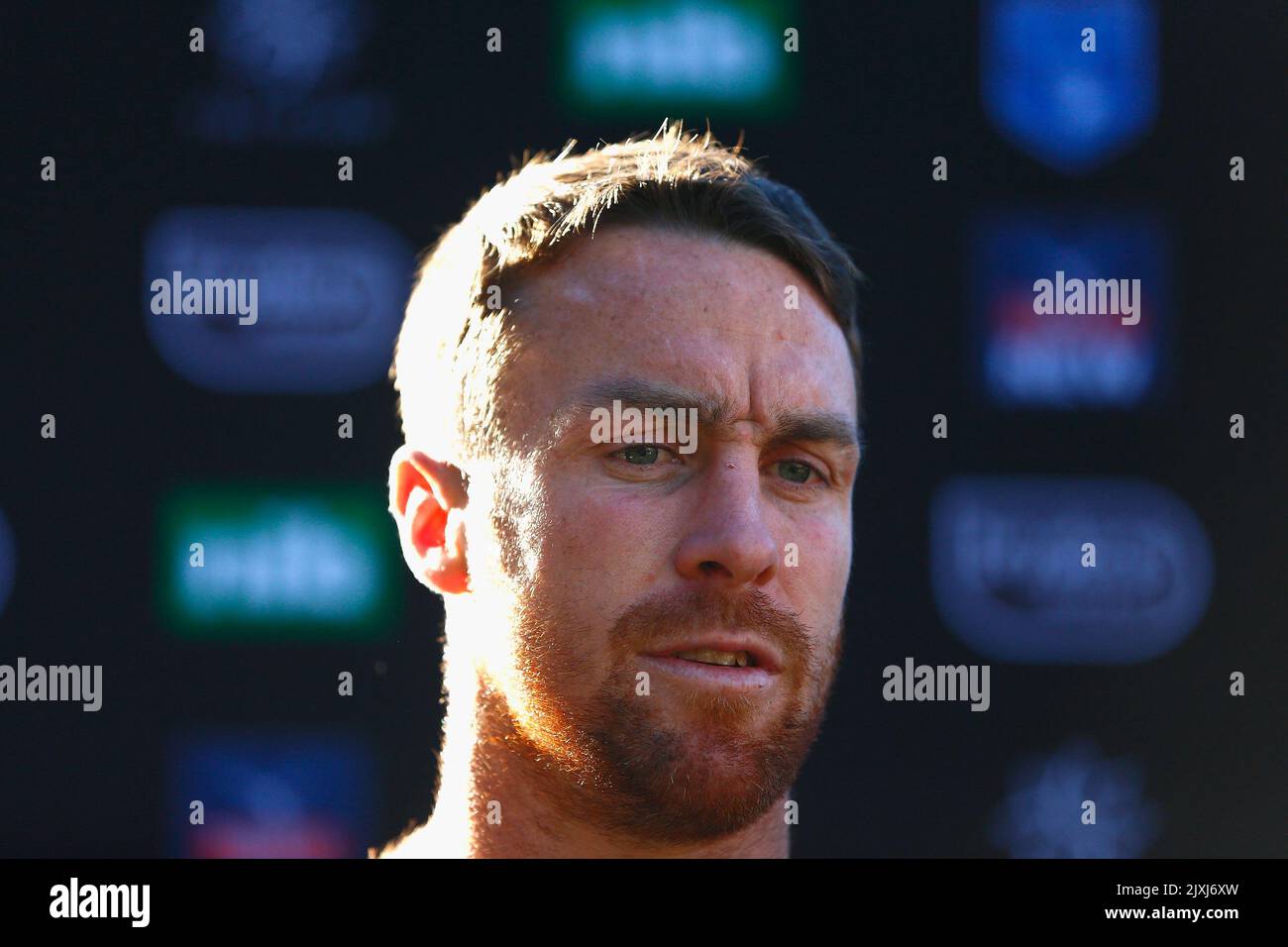 Captain of the Blues James Maloney speaks during a NSW Blues State of ...