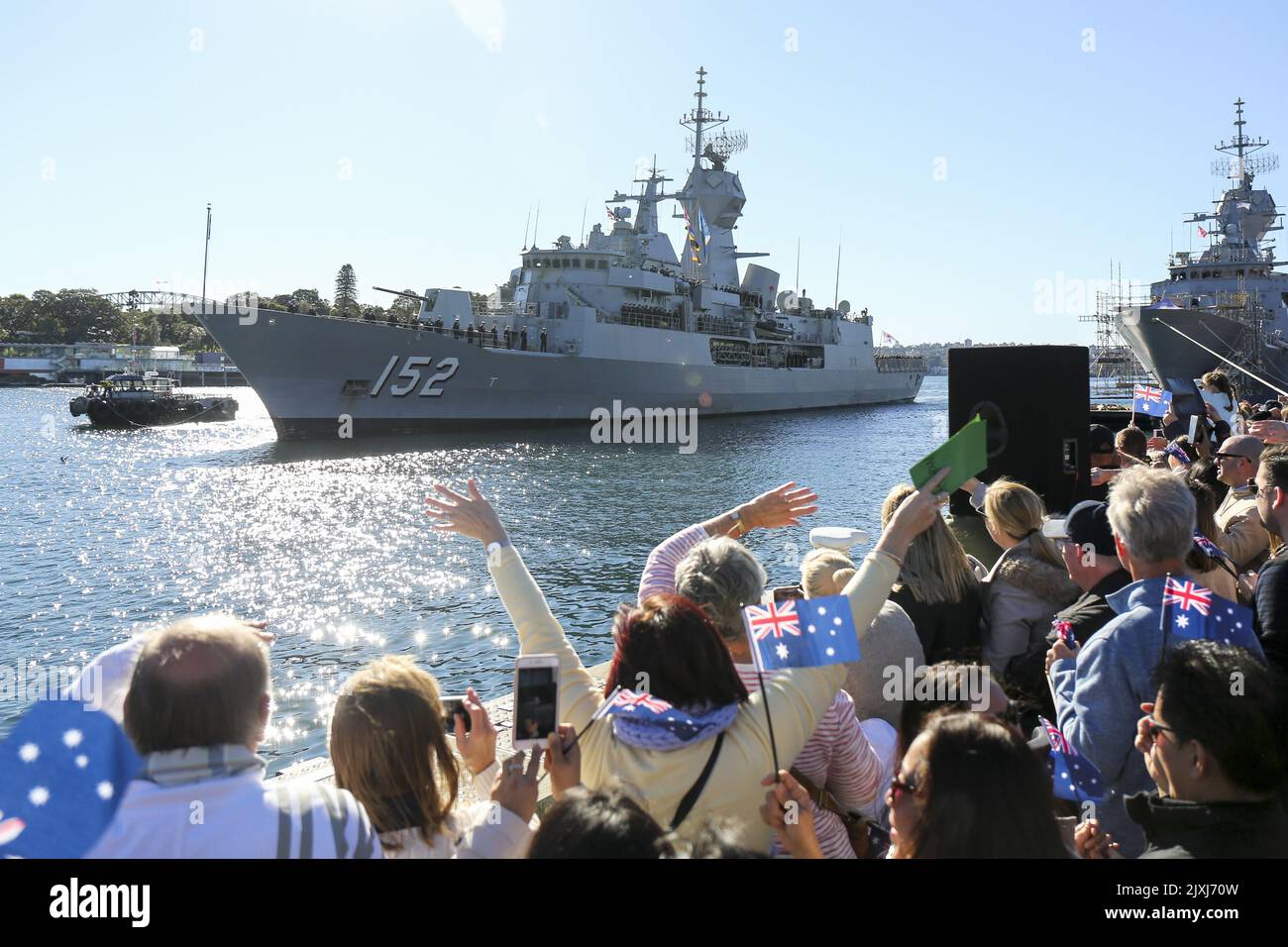 Family and friends greet HMAS Warramunga and her crew as she arrives at ...