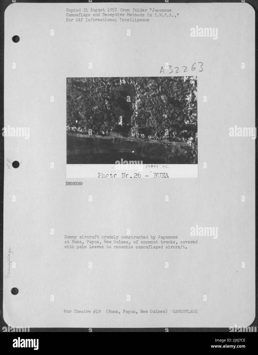 Dummy aircraft crudely constructed by Japaneseanese at Buna, Papua, New ...