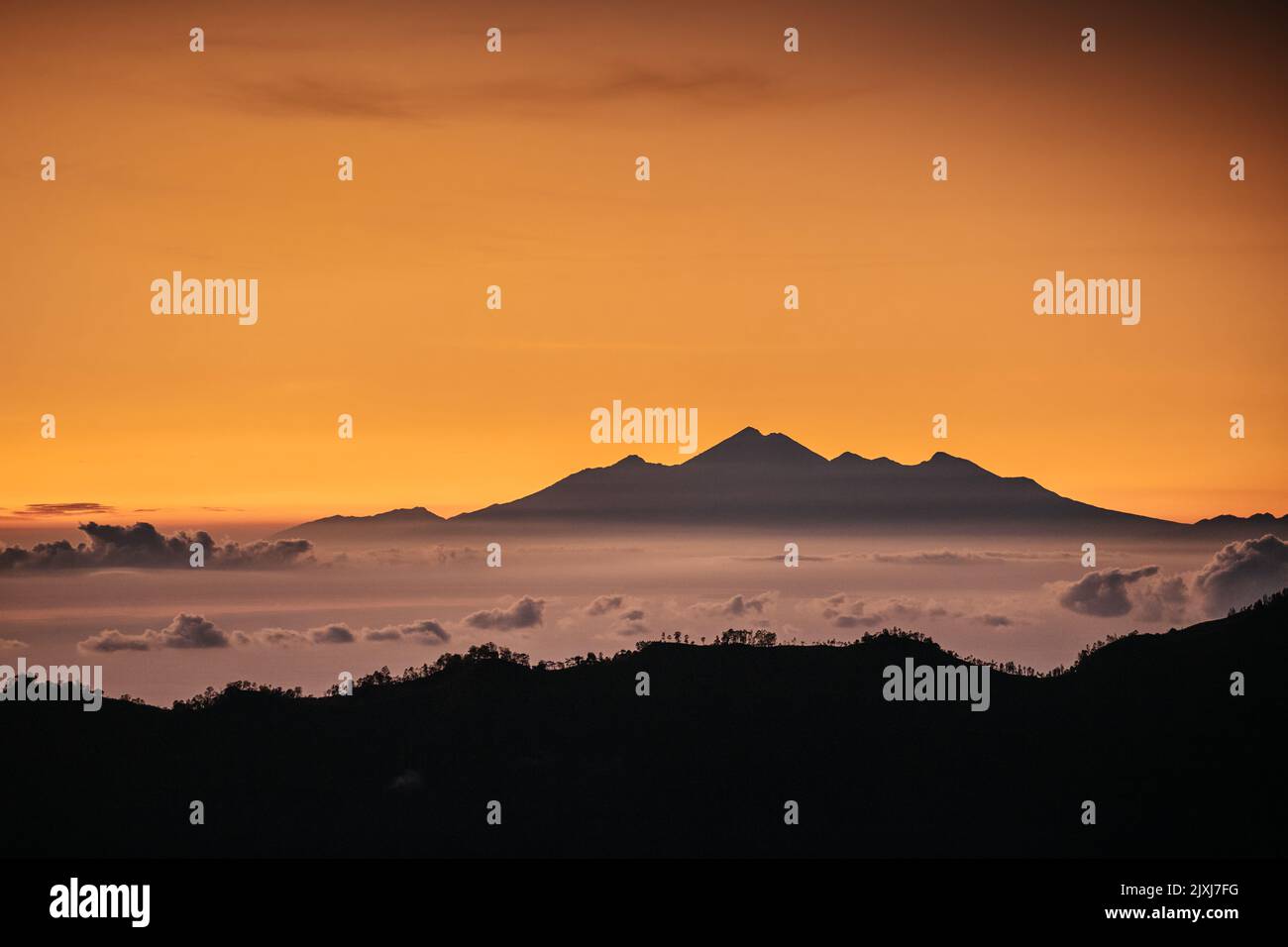 Beautiful sunrise from volcano Batur, Bali, Indonesia Stock Photo - Alamy