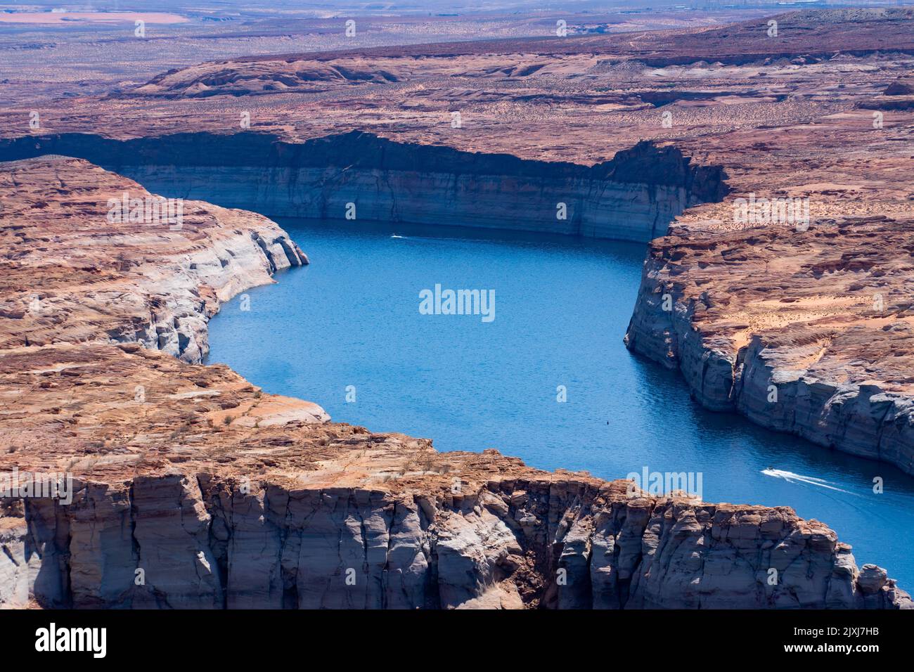 The Lake Powell view in Arizona-Utah border surrounded by geological ...