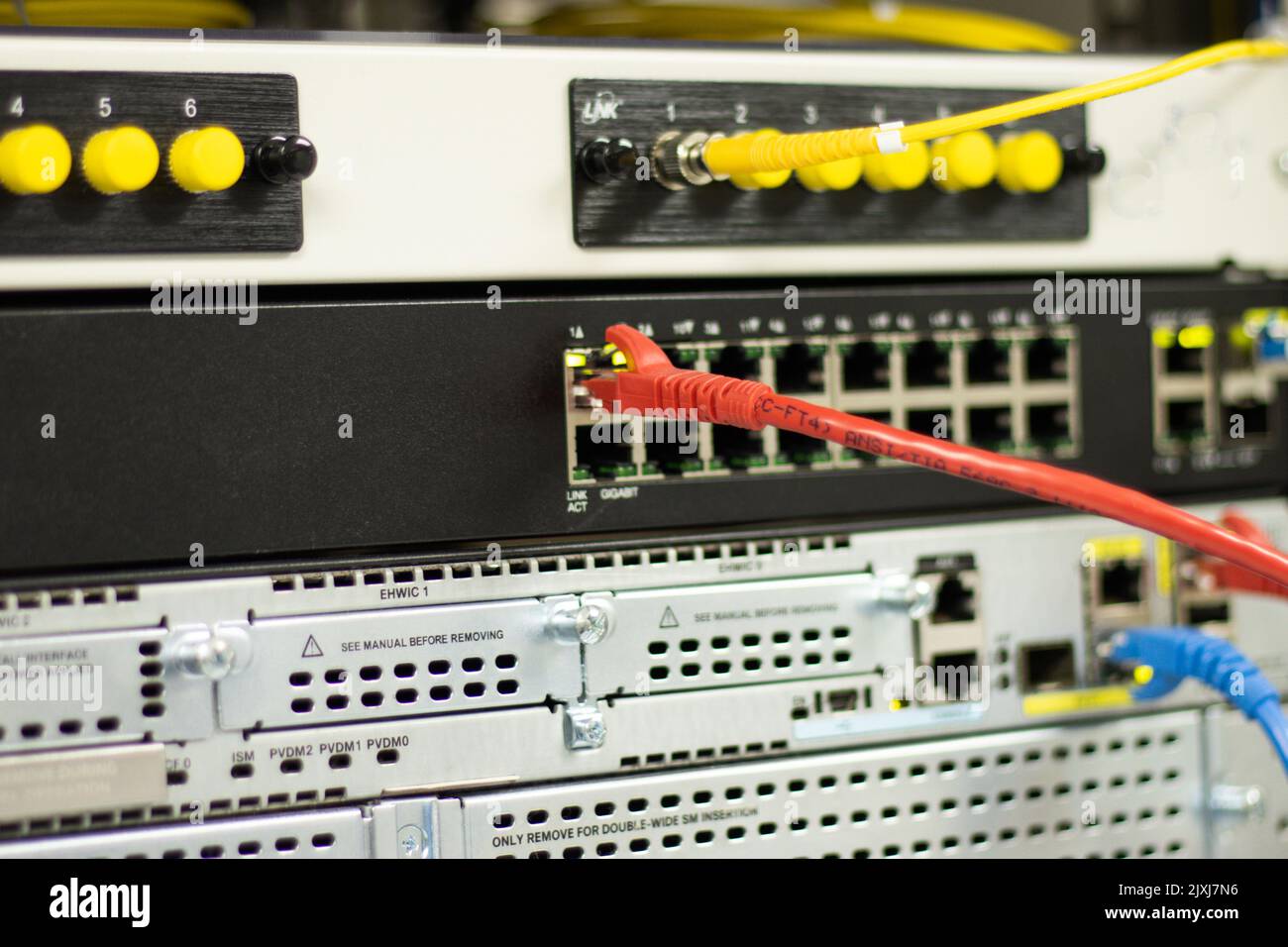 The network cables to connect the port of a switch to connect internet ...