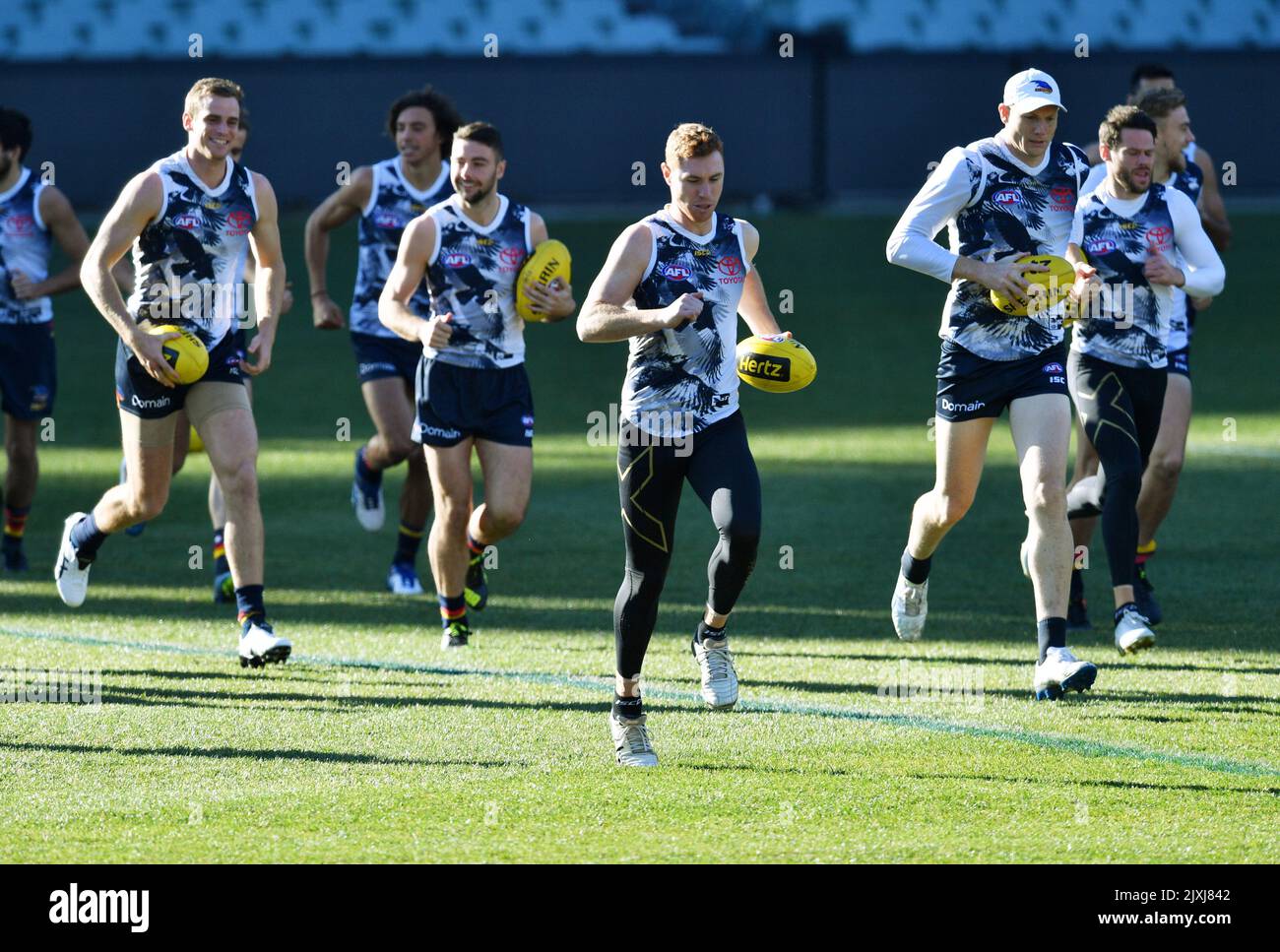 Crows players are seen during an Adelaide Crows team training session ...