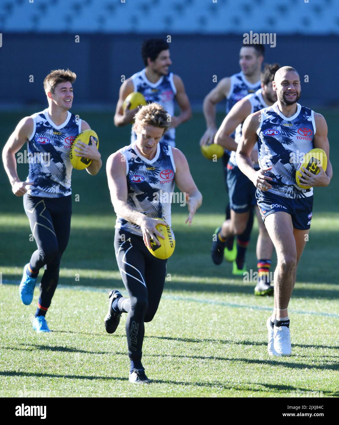 Crows players are seen during an Adelaide Crows team training session ...