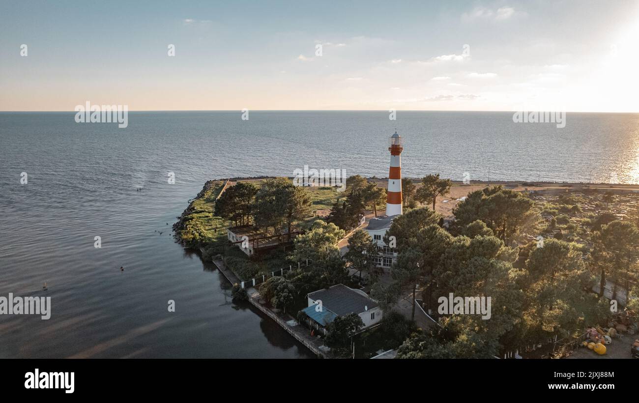 An aerial view of coastal Poti city with lighthouse in Georgia Stock ...