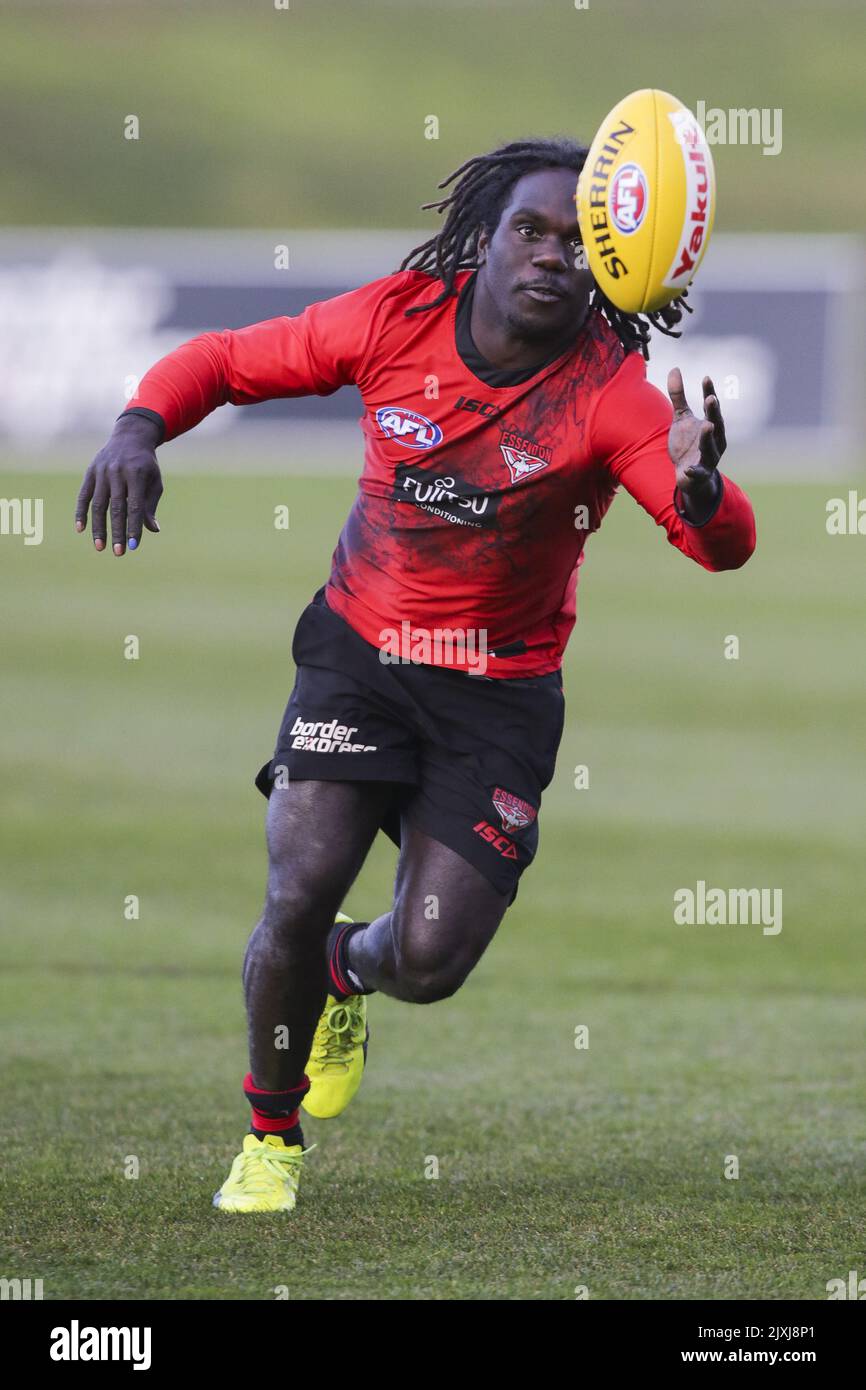Anthony McDonald-Tipungwuti is seen during an Essendon Football Club ...