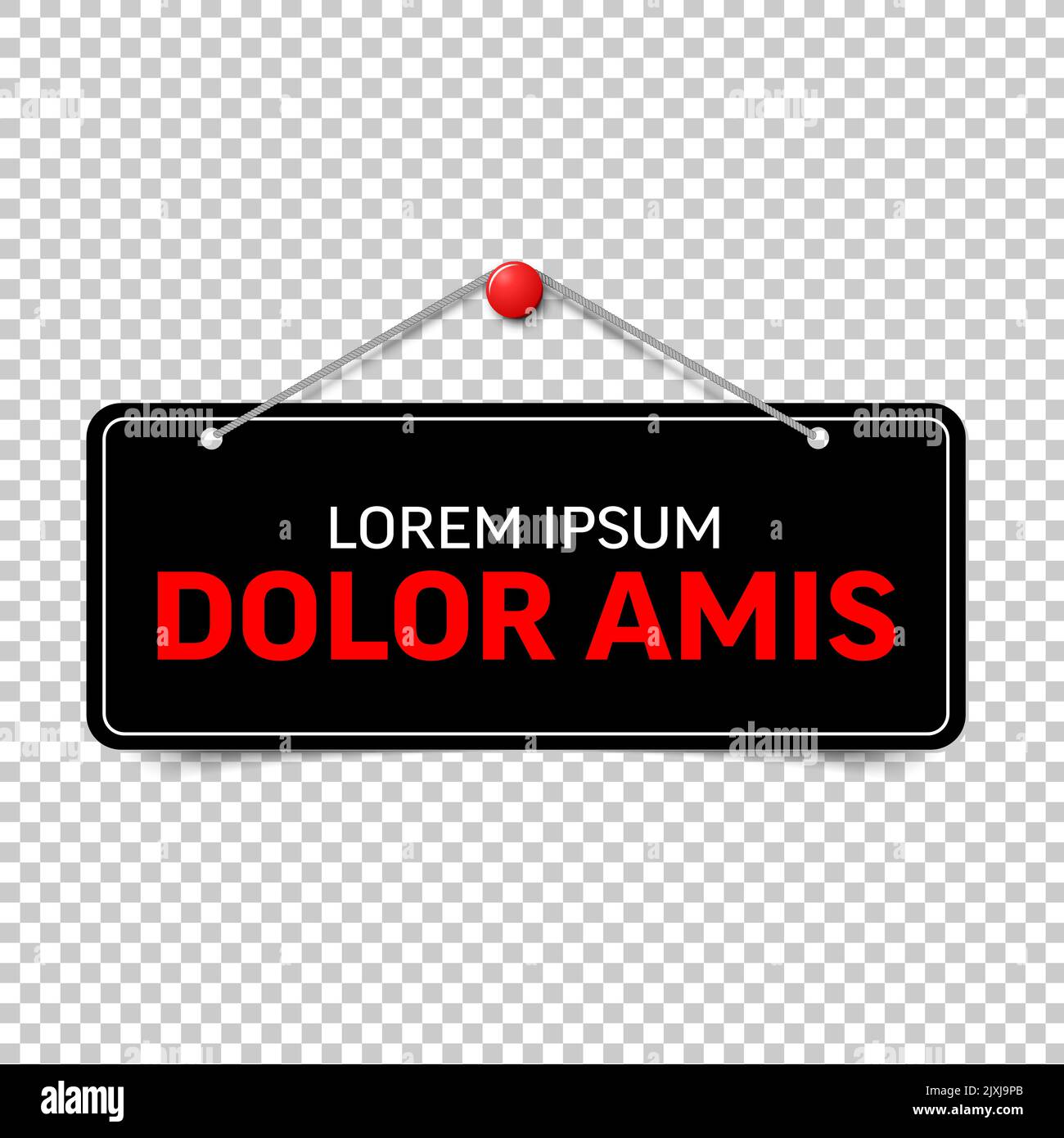 Vector dark shop notice placard on the red pin template with place for ...