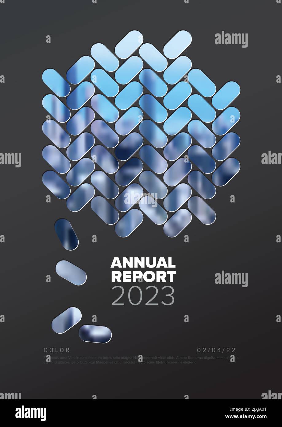 Vector abstract annual report cover template with sample text and ...