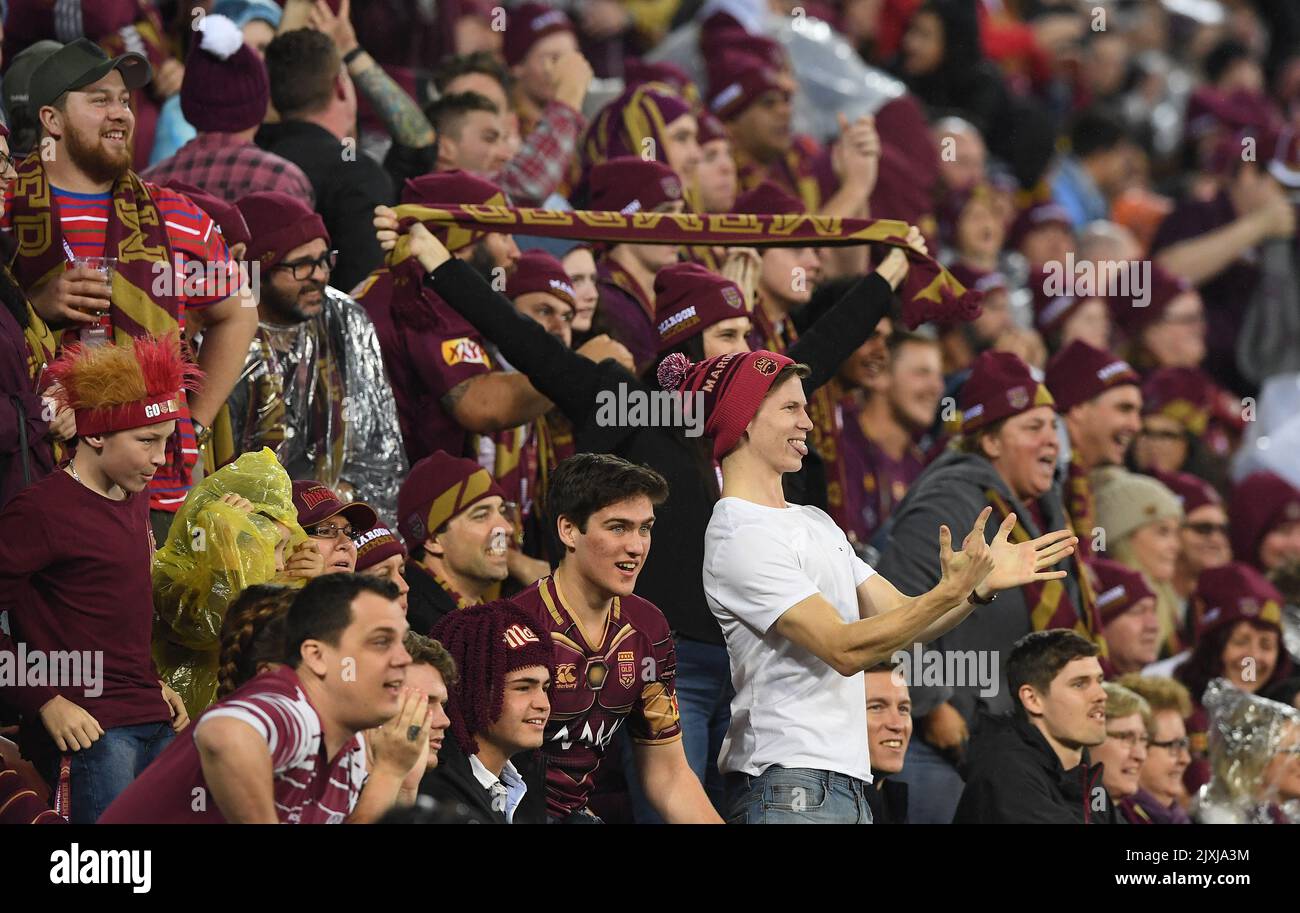 Queensland fans are seen during Game 3 of the 2018 State of Origin ...