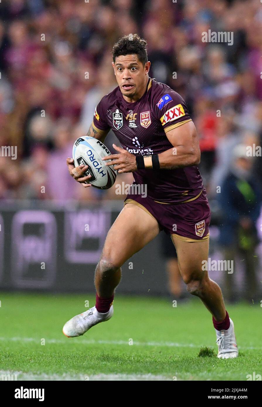 Dane Gagai of the Maroons in action during Game 3 of the 2018 State of ...