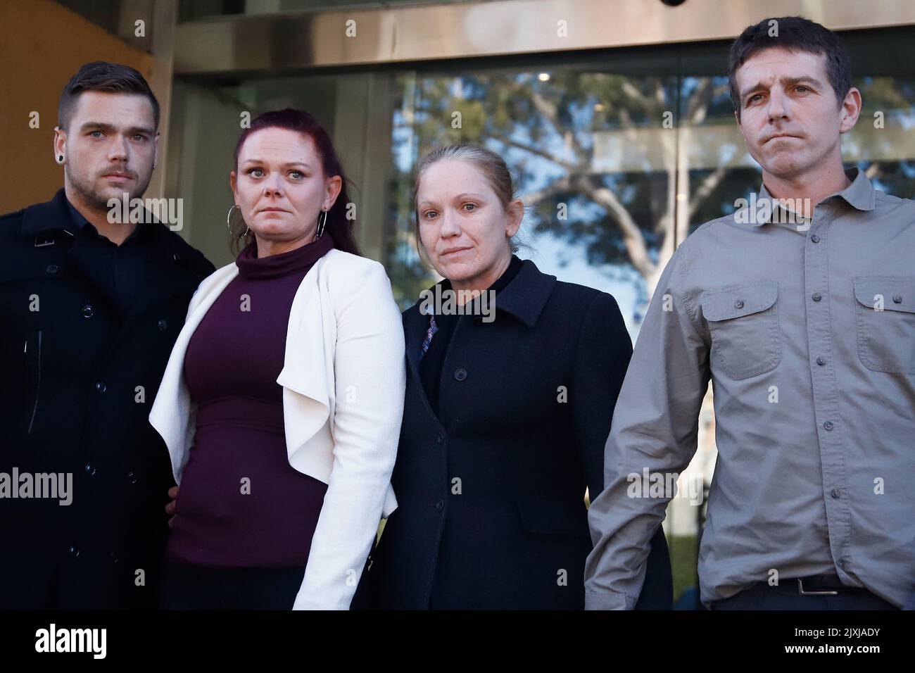 (L-R) Daniel Westrop, Jana Murphy, Torrie Martin and Liam Sweet pose ...