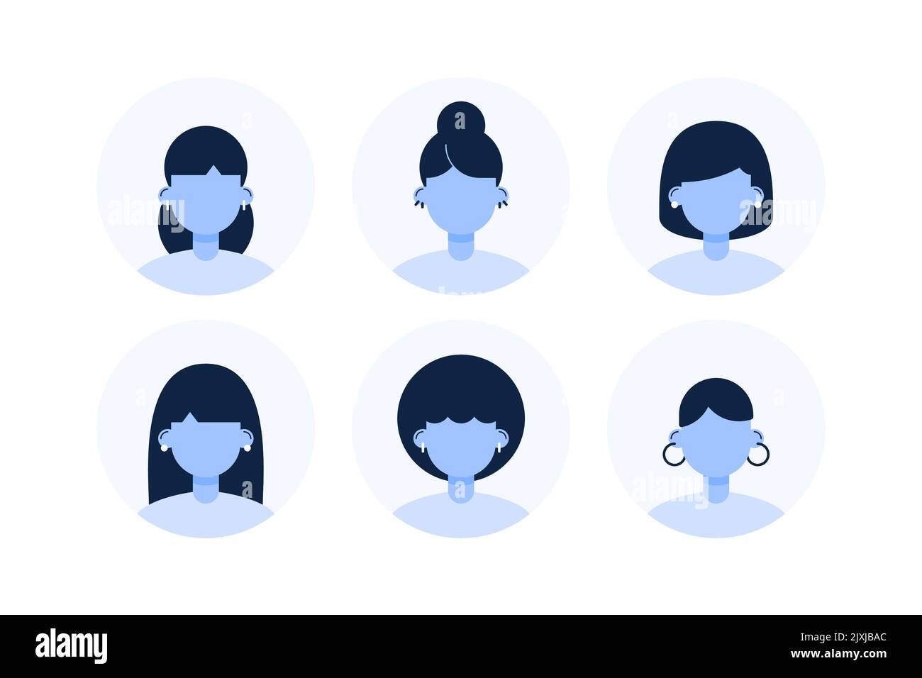 Flat design profile icon set Vector illustration Stock Vector Image ...