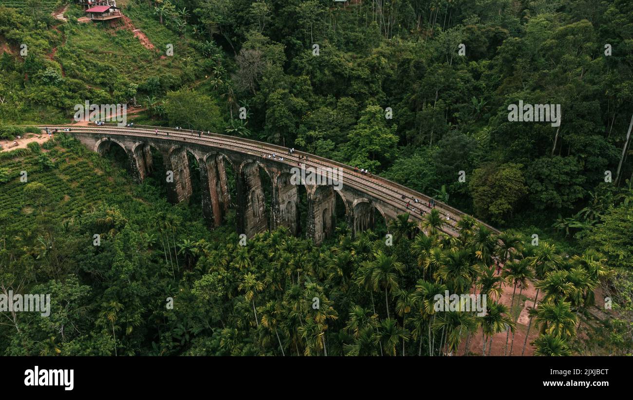 9 Arch Railway Bridge, Ella in Sri Lanka, a historic building set ...