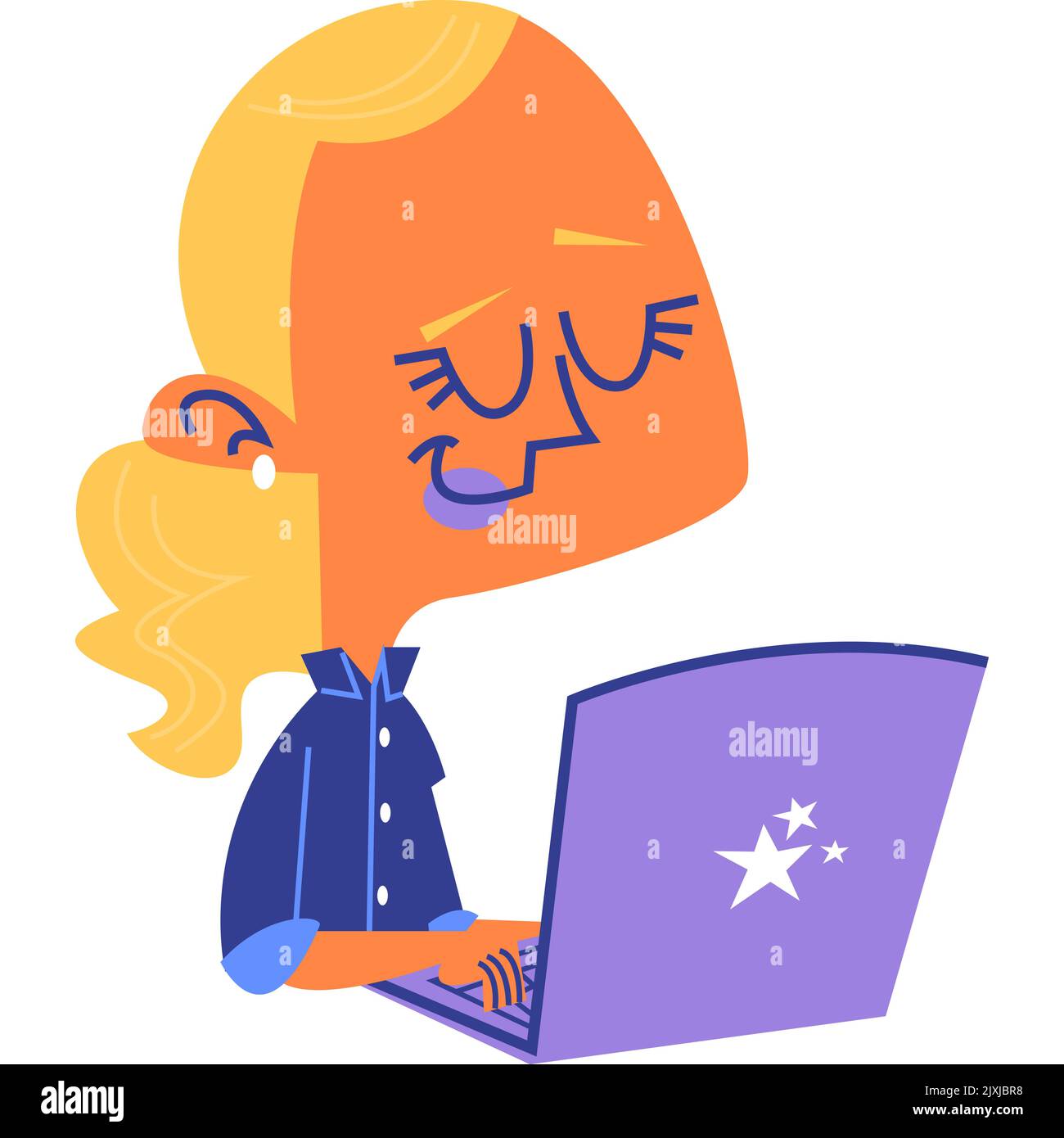 Retro cartoon computer sticker set Vector illustration Stock Vector ...