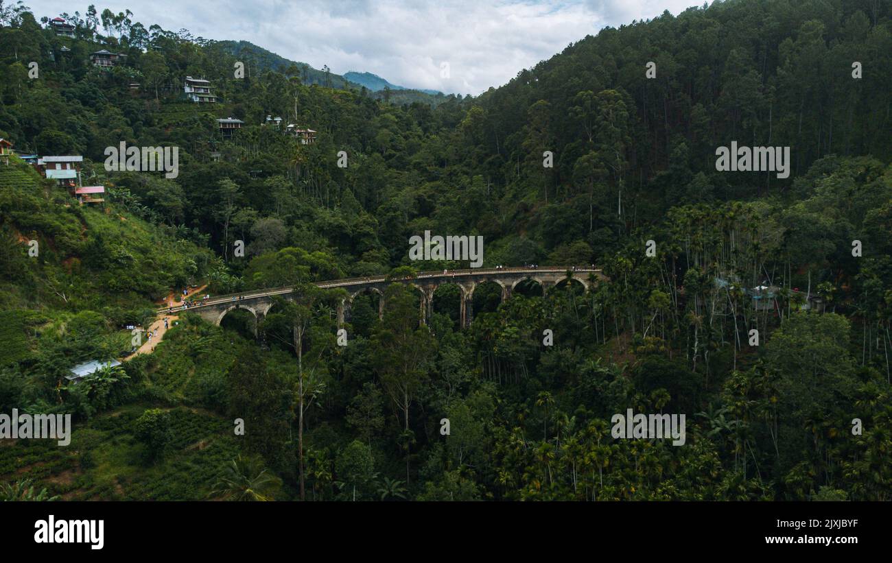 9 Arch Railway Bridge, Ella in Sri Lanka, a historic building set ...