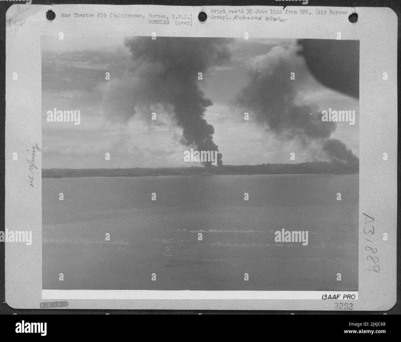 Gasoline tanks at Balikpapan, Borneo, Netherlands East Indies go up in ...