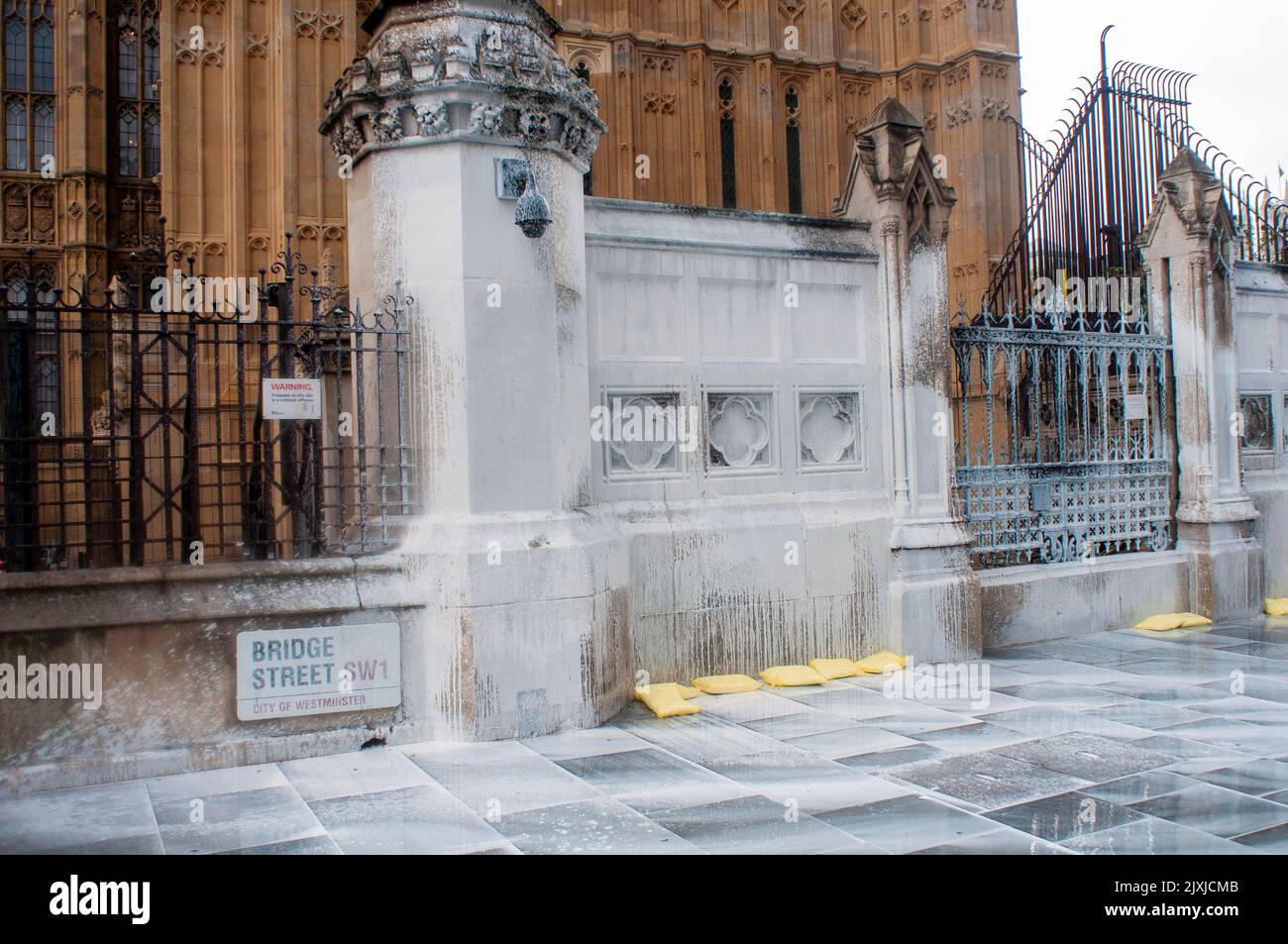London, UK. 7th Sep, 2022. Animal Rebellion fake milk protest outside ...