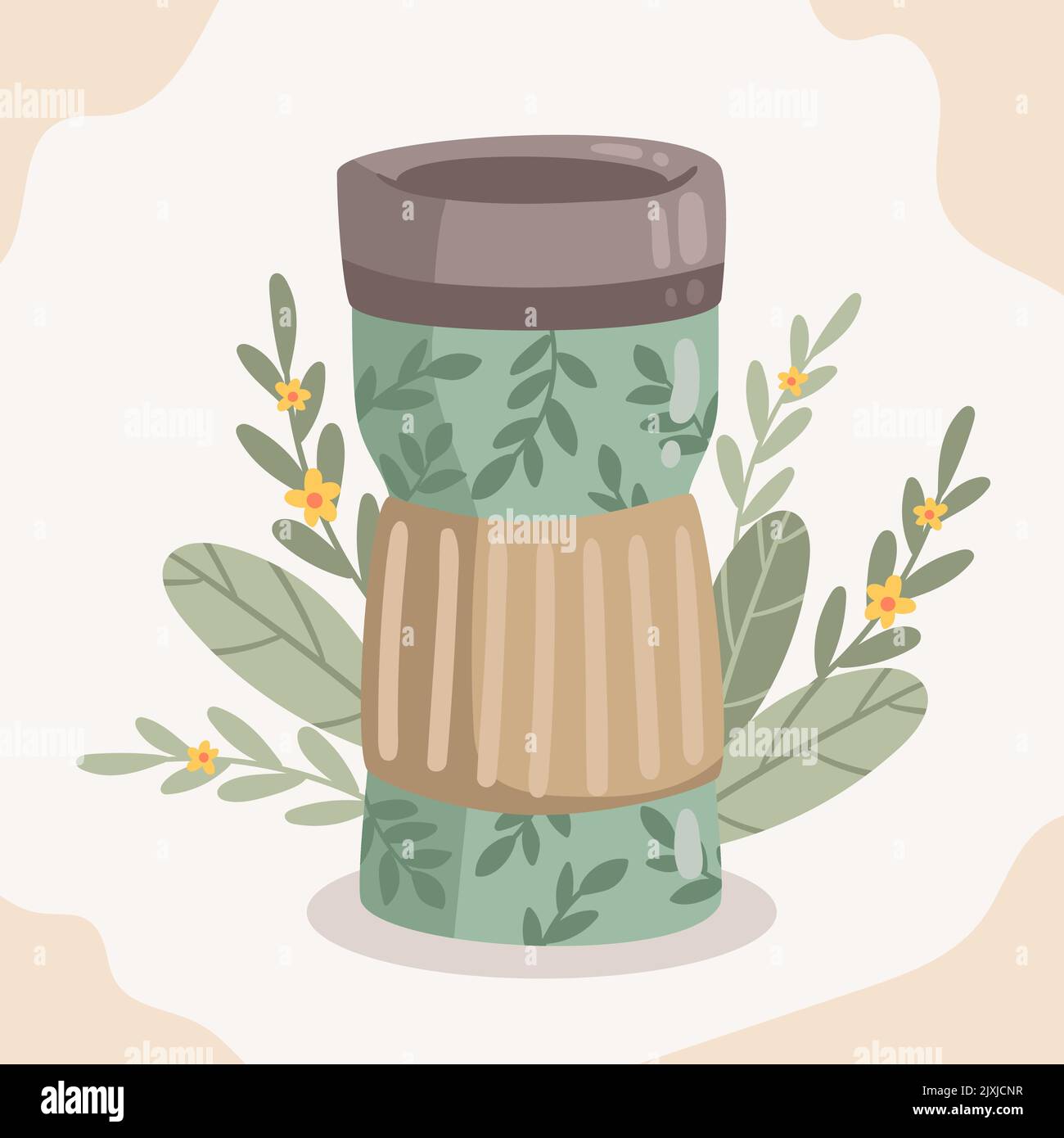 Eco zero waste paper cup Stock Vector Images - Alamy