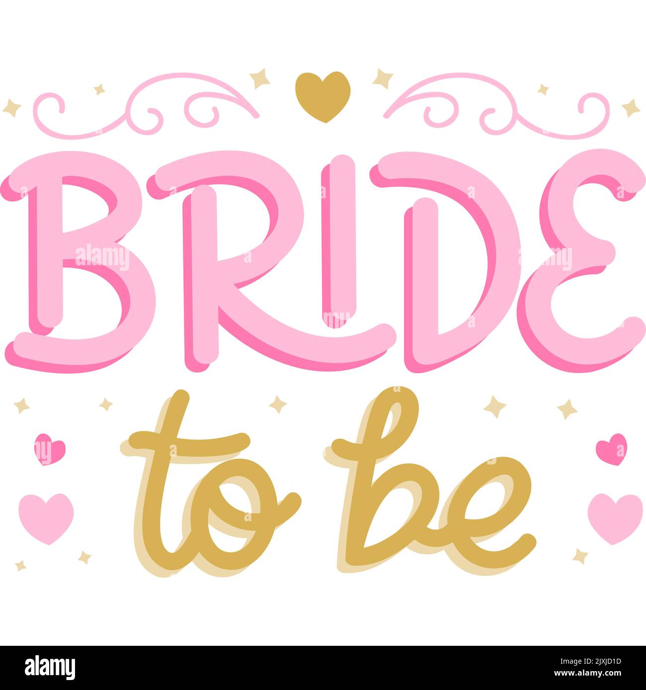 Colorful lettering bachelorette party set Vector illustration Stock ...