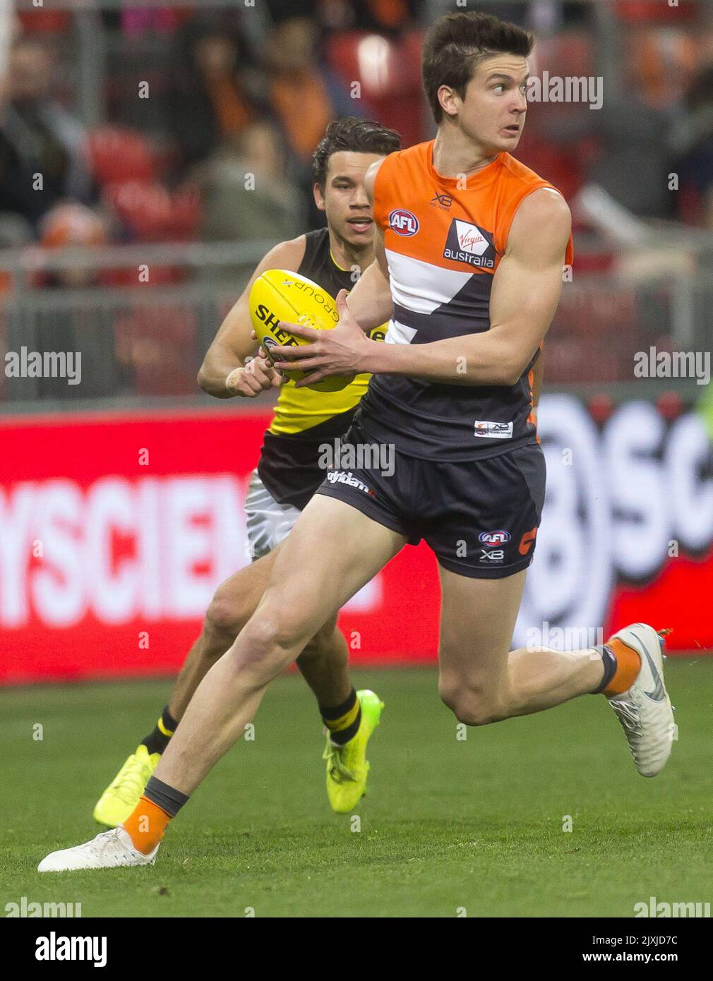 Sam Taylor of the Giants during the Round 17 AFL match between the ...