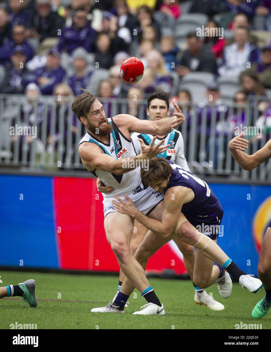 Charlie Dixon of Port Adelaide during the Round 17 AFL match between ...