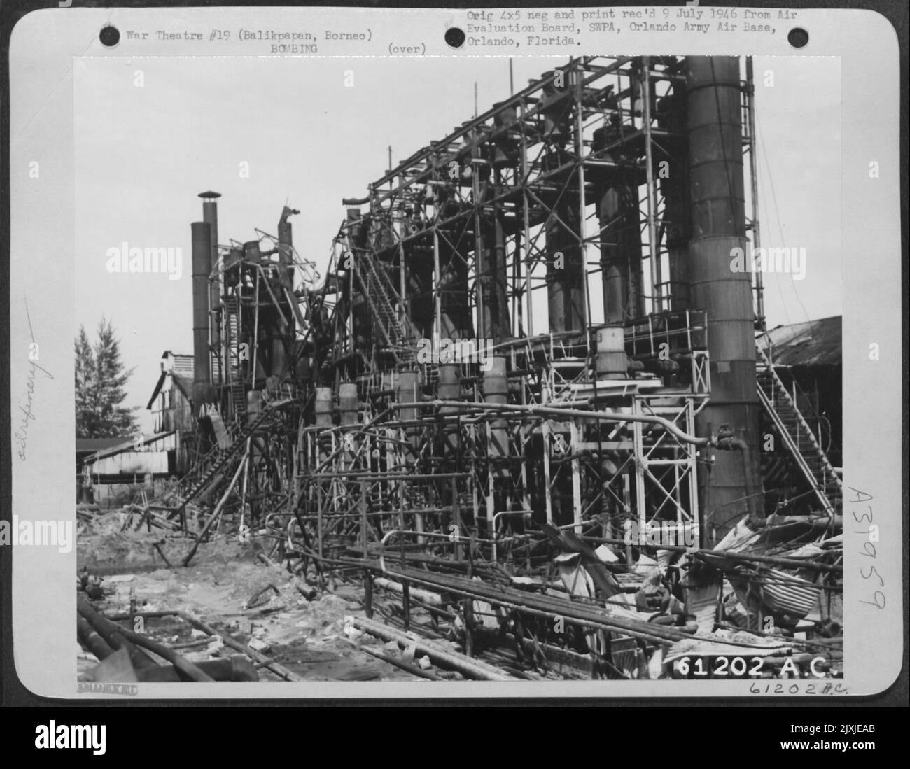 Two 1000 pound bombs destroyed piping system in back of this steam ...