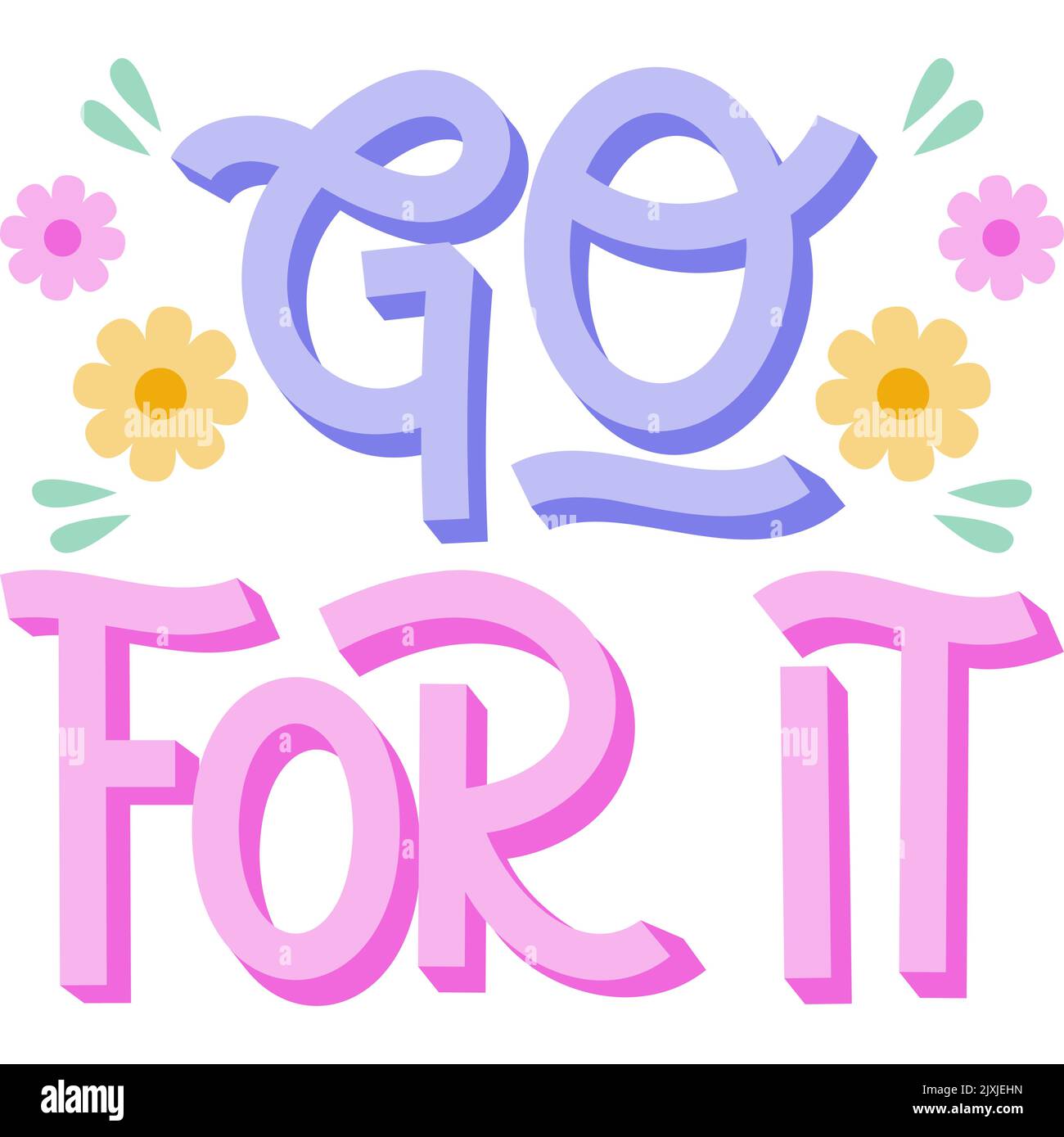 Colorful lettering encouraging phrases set Vector illustration Stock ...